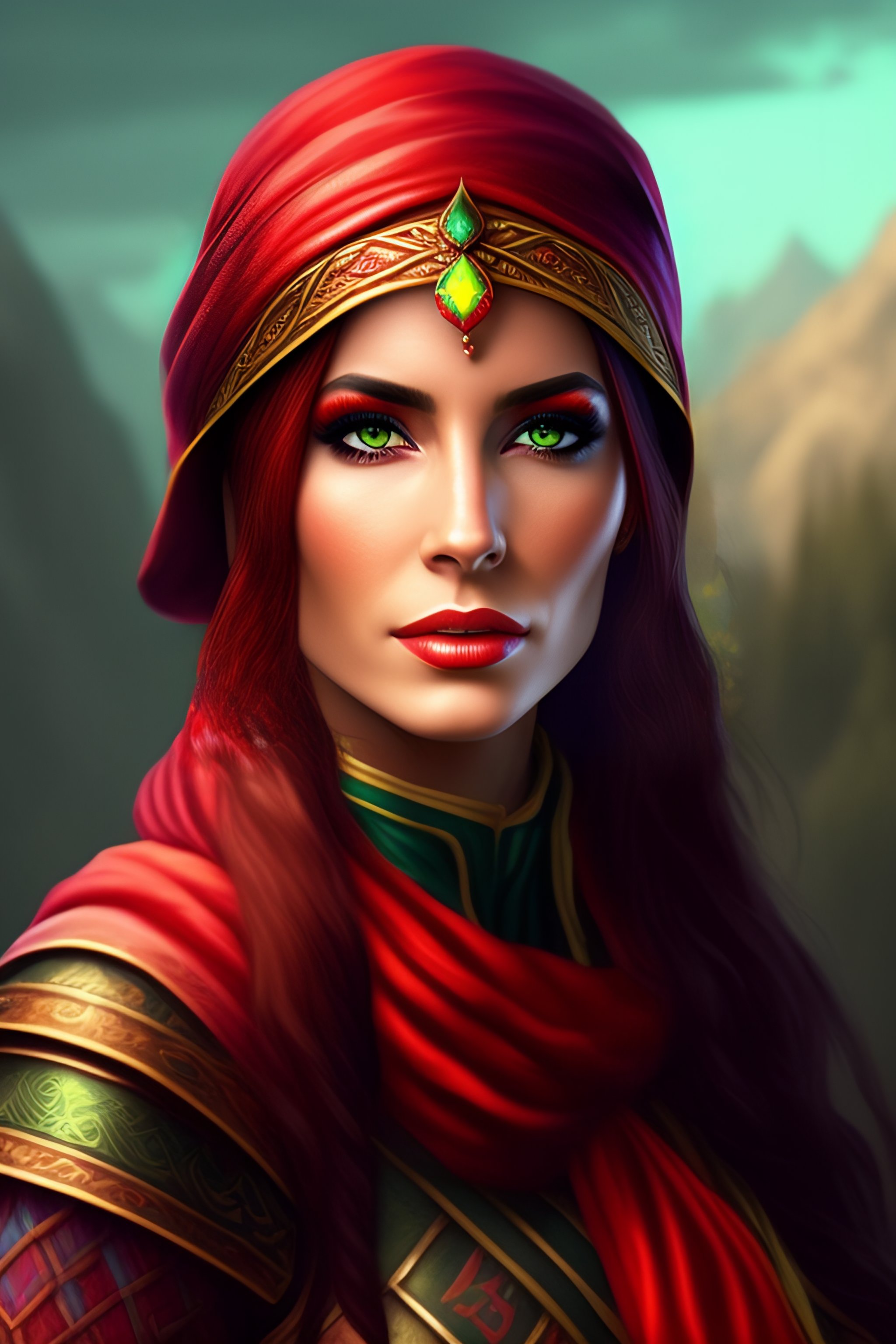 Lexica - Half elf female, 35 years old, eastern ancestry, colorful ...