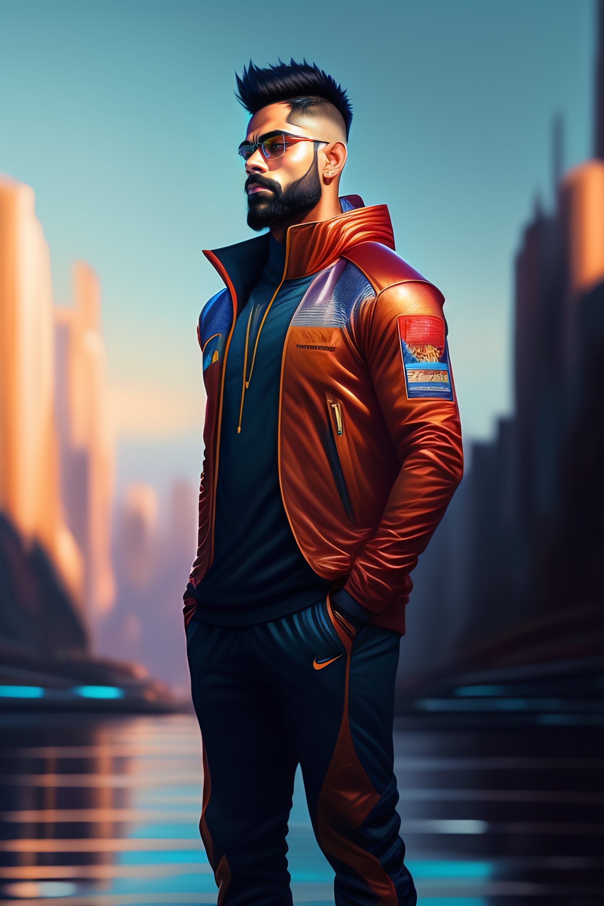 Lexica - Full body portrait of Virat Kohli as by dan mumford, yusuke ...