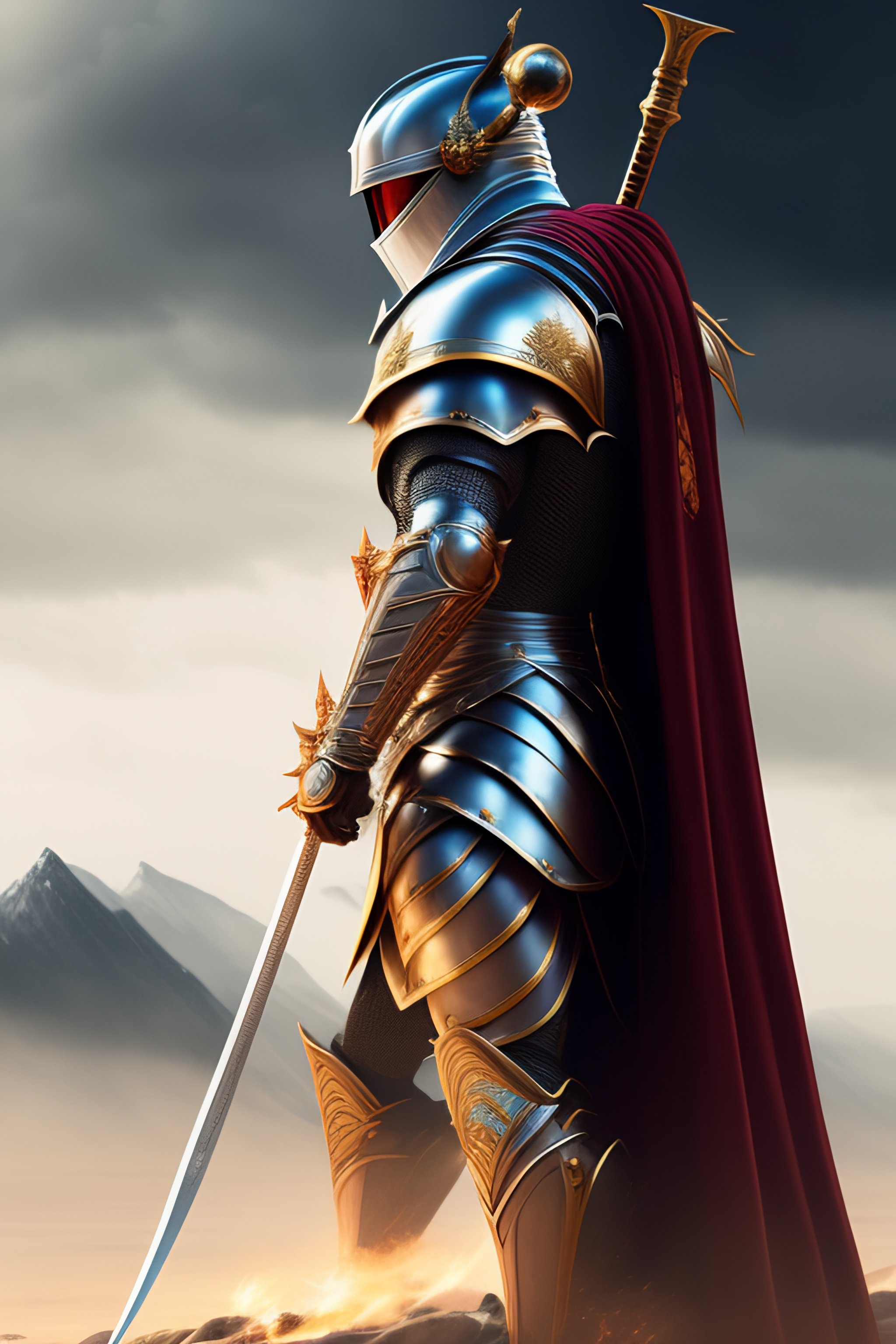 Lexica - Full body portrait of knight, sci fi, hyper realistic, in the ...