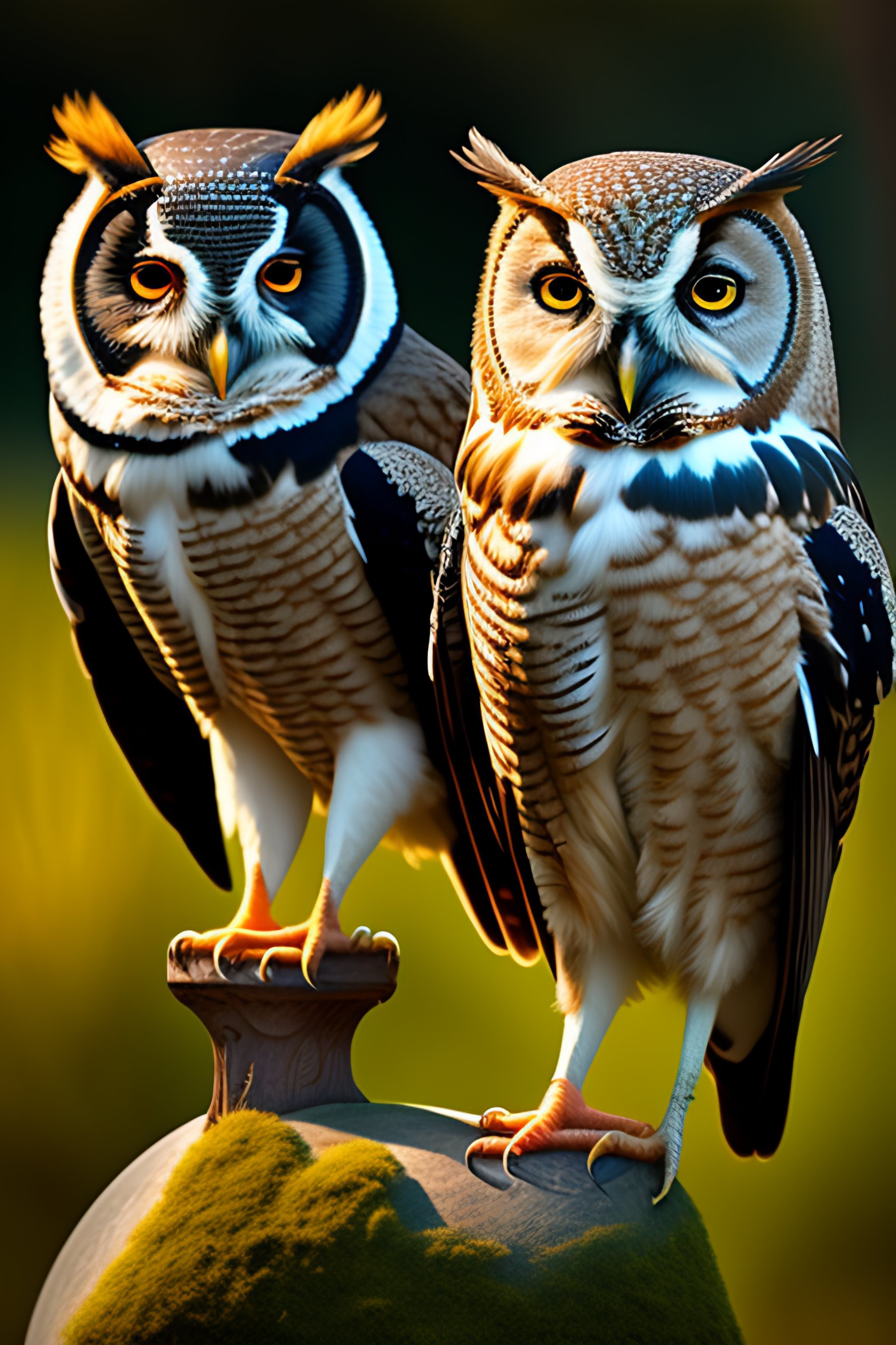 Lexica - Photo of two chichs of an owl