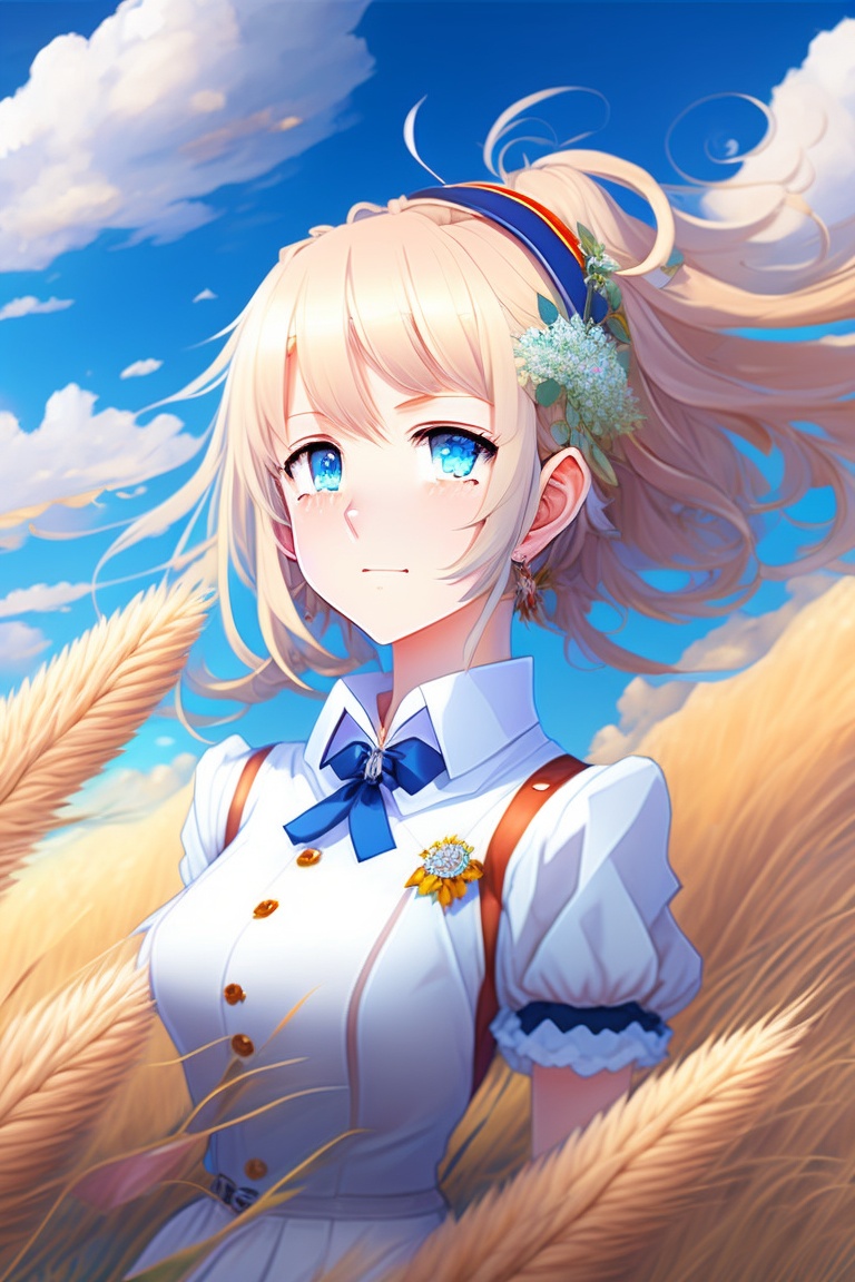 Lexica - A cute young anime girl with a very detailed face wearing a ...