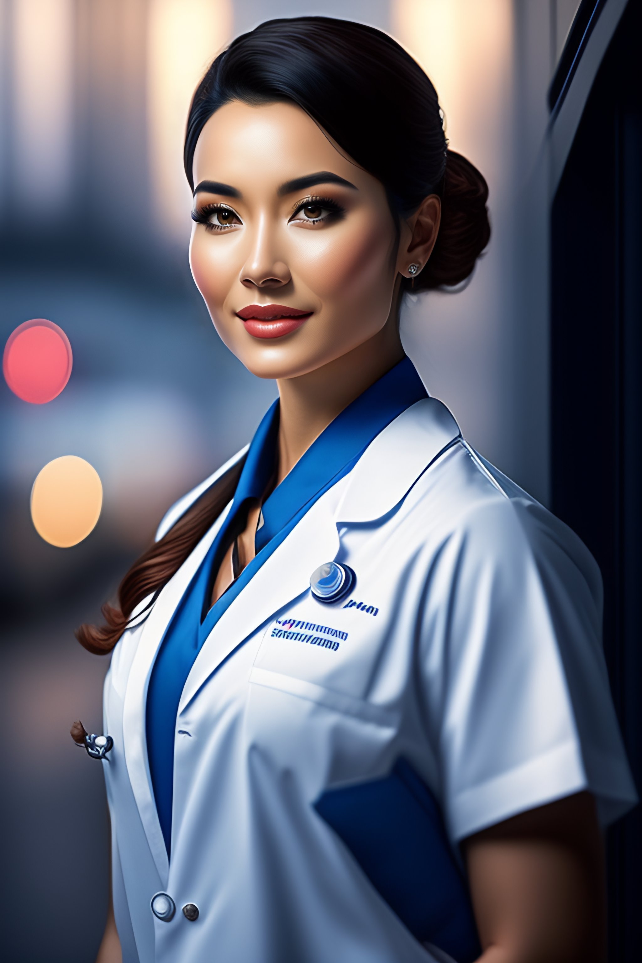 Lexica - Photo of a gorgeous young doctor wearing a doctors outfit in ...