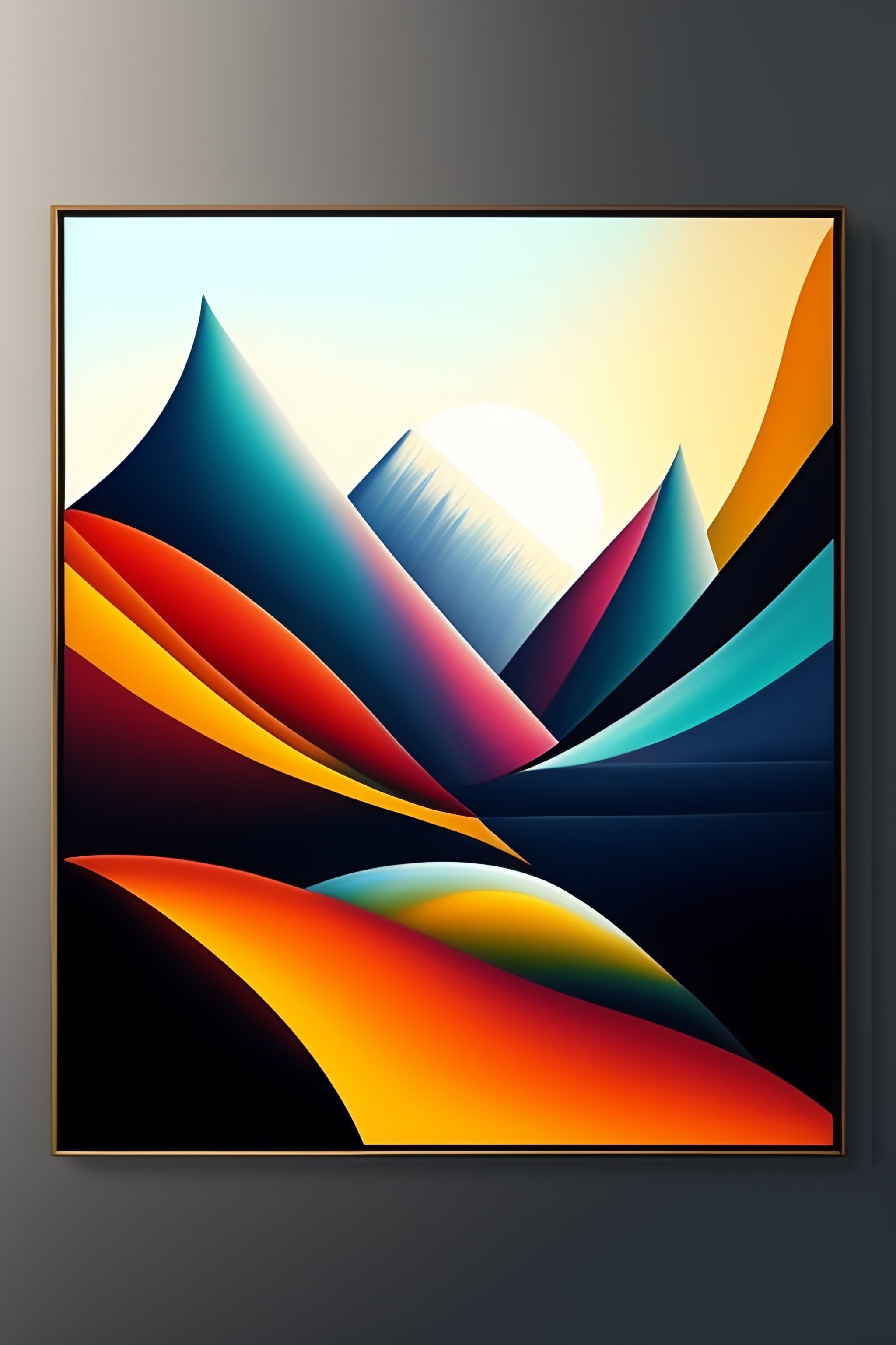 Lexica - Abstract painting oil, geometrical abstract art, mountains art ...