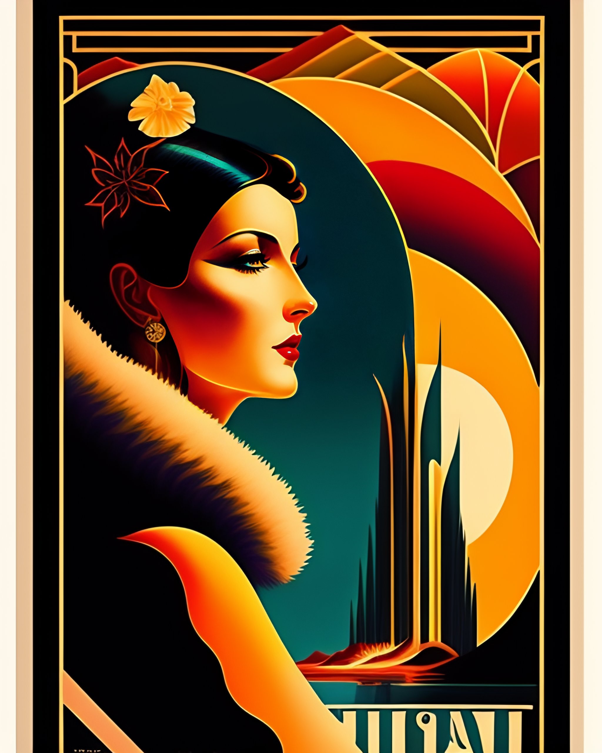 Lexica - Art deco travel poster