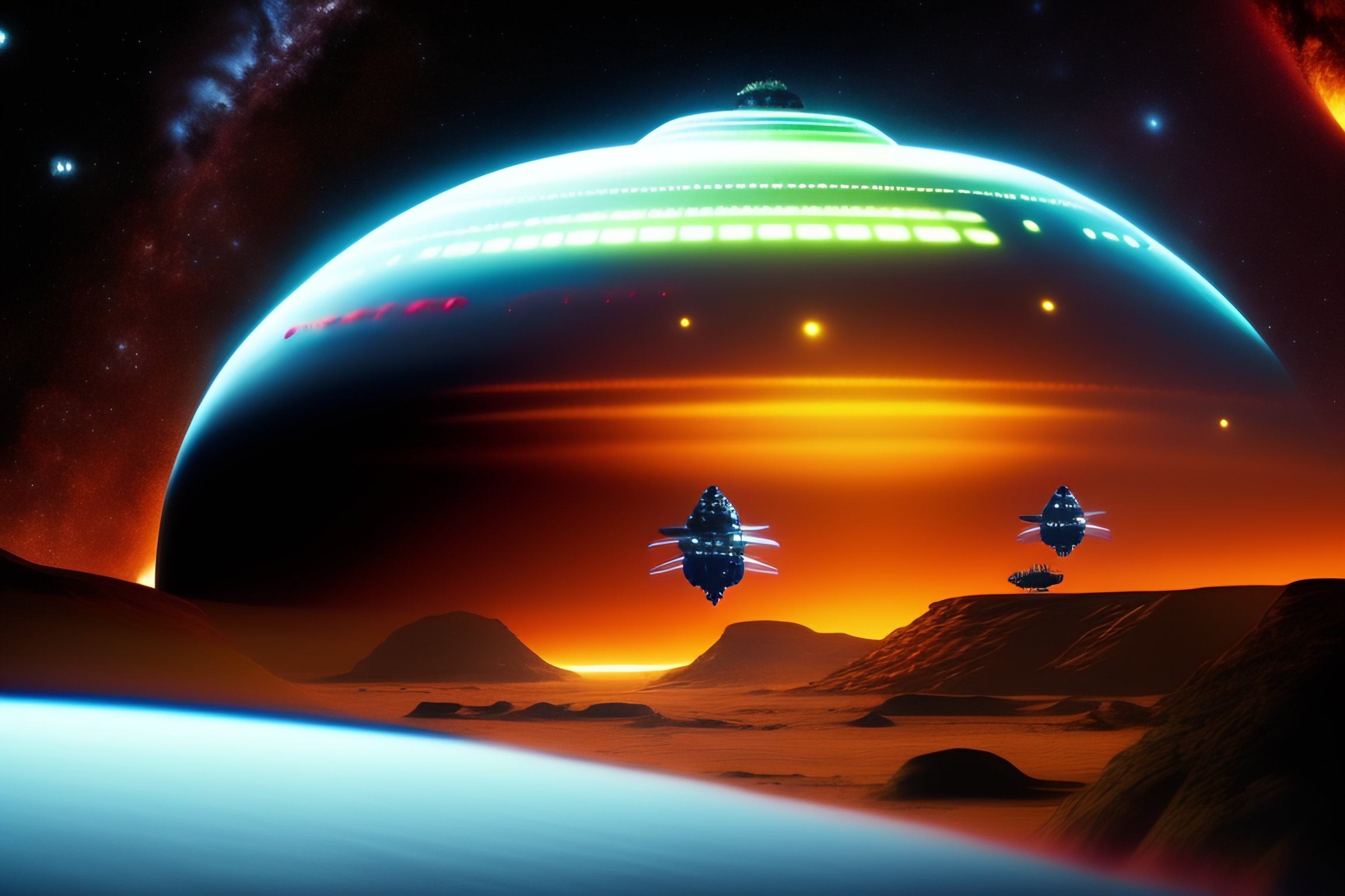 Lexica - Space Invaders are threatening an alien family, scene from ...