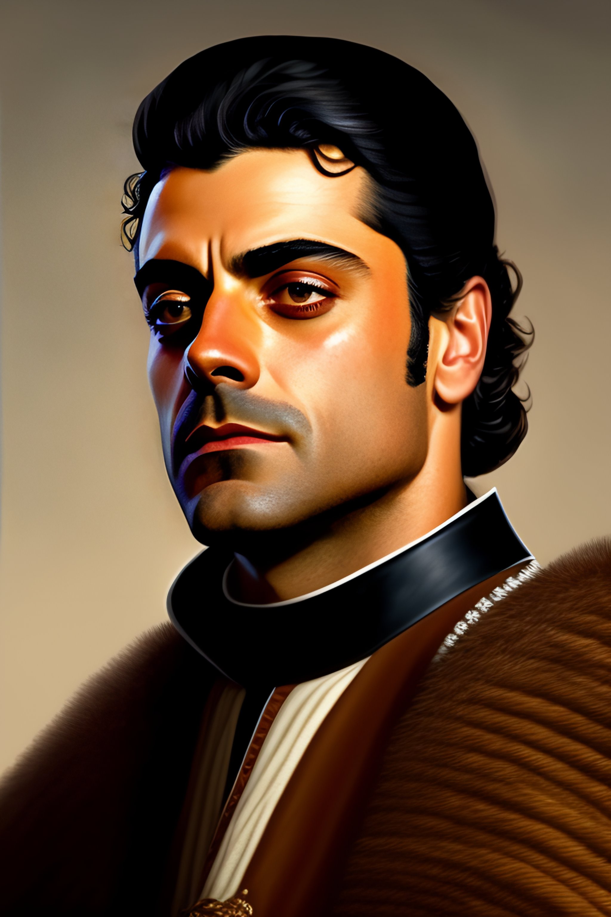 Lexica - Oscar Isaac in medieval style, detailed, digital