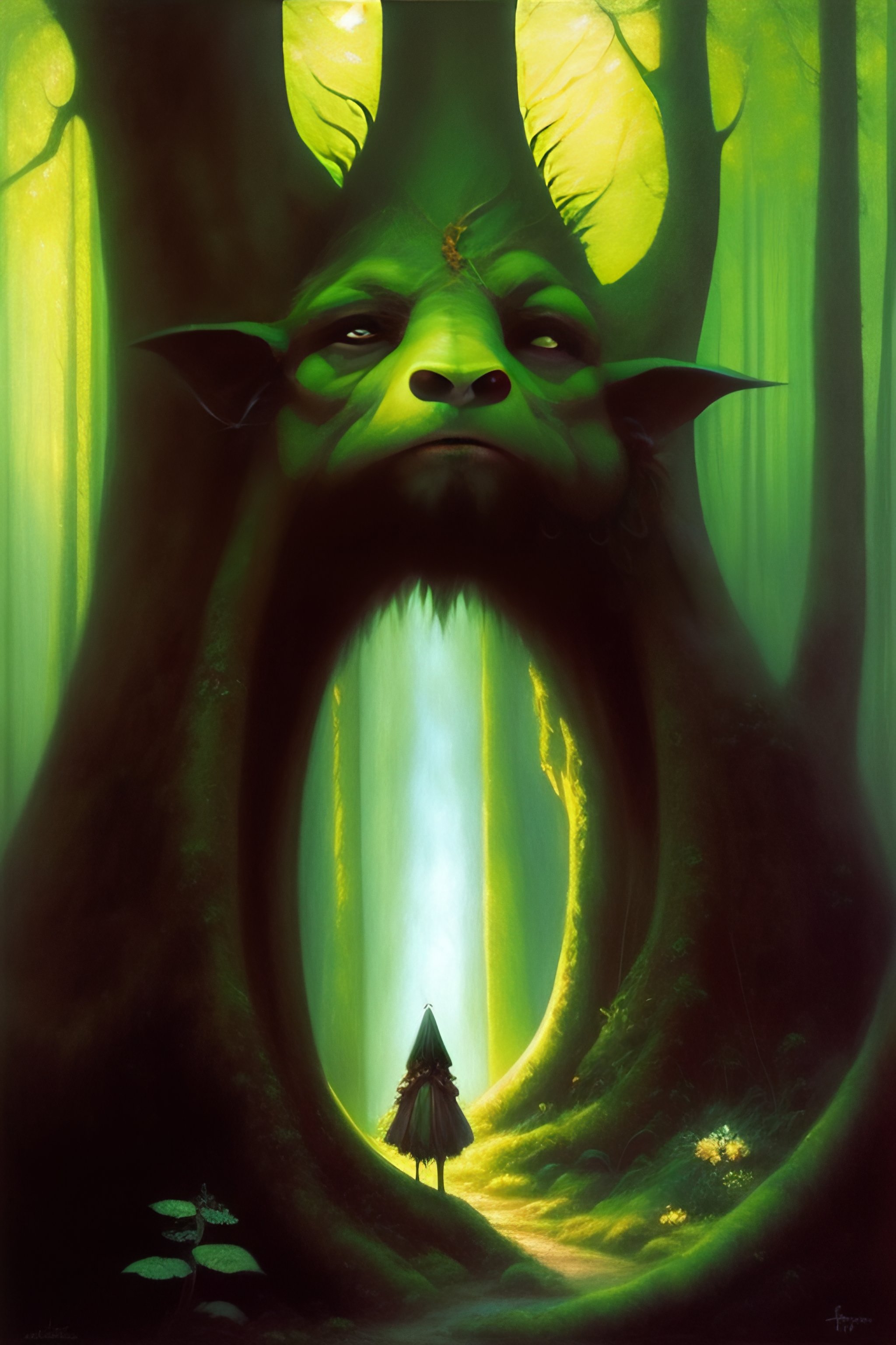 Lexica - Style of Brian Froud, trolls, painting, landscape, creepy ...