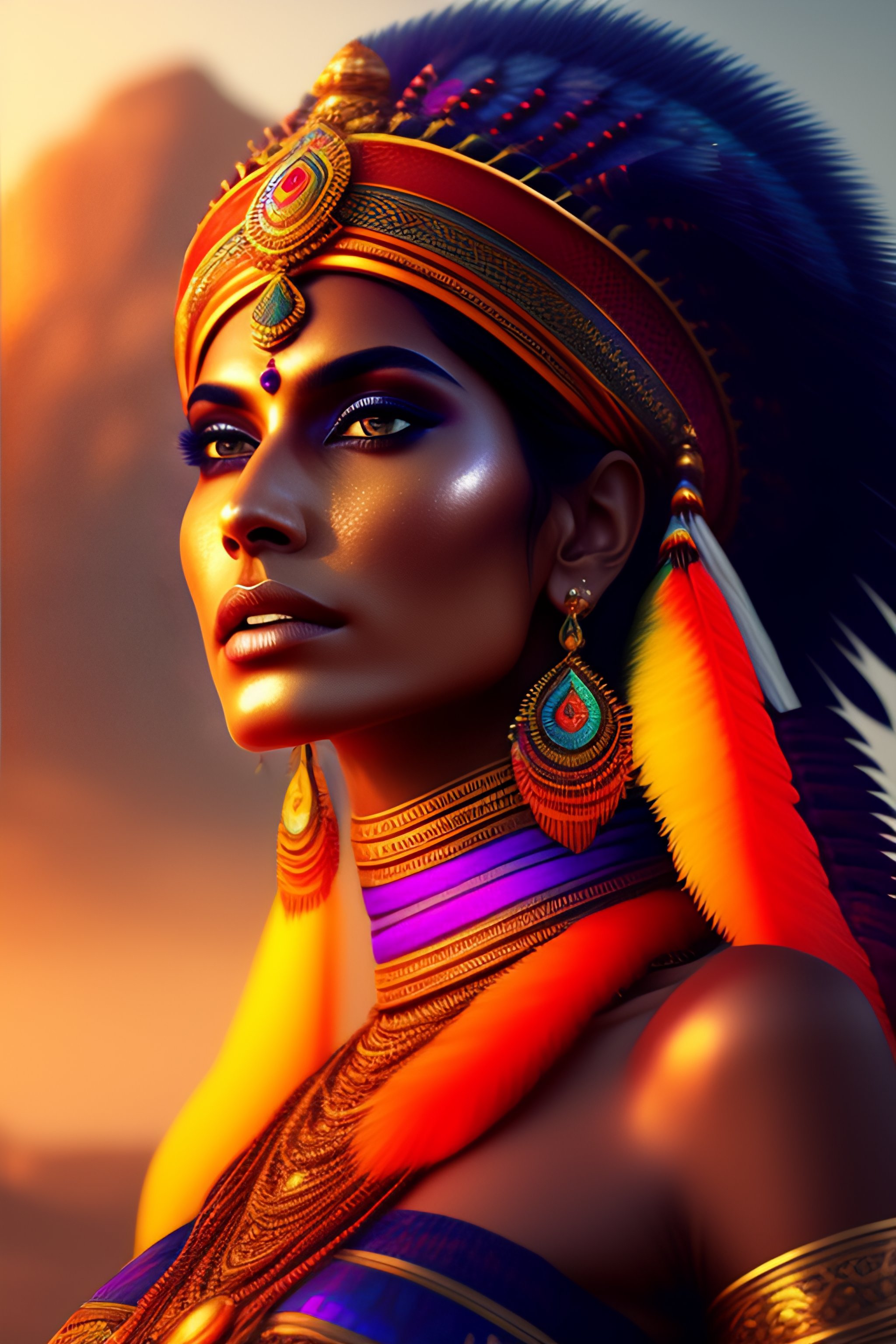 Lexica - A powerful energy psychedelic matrix indian woman, by ...