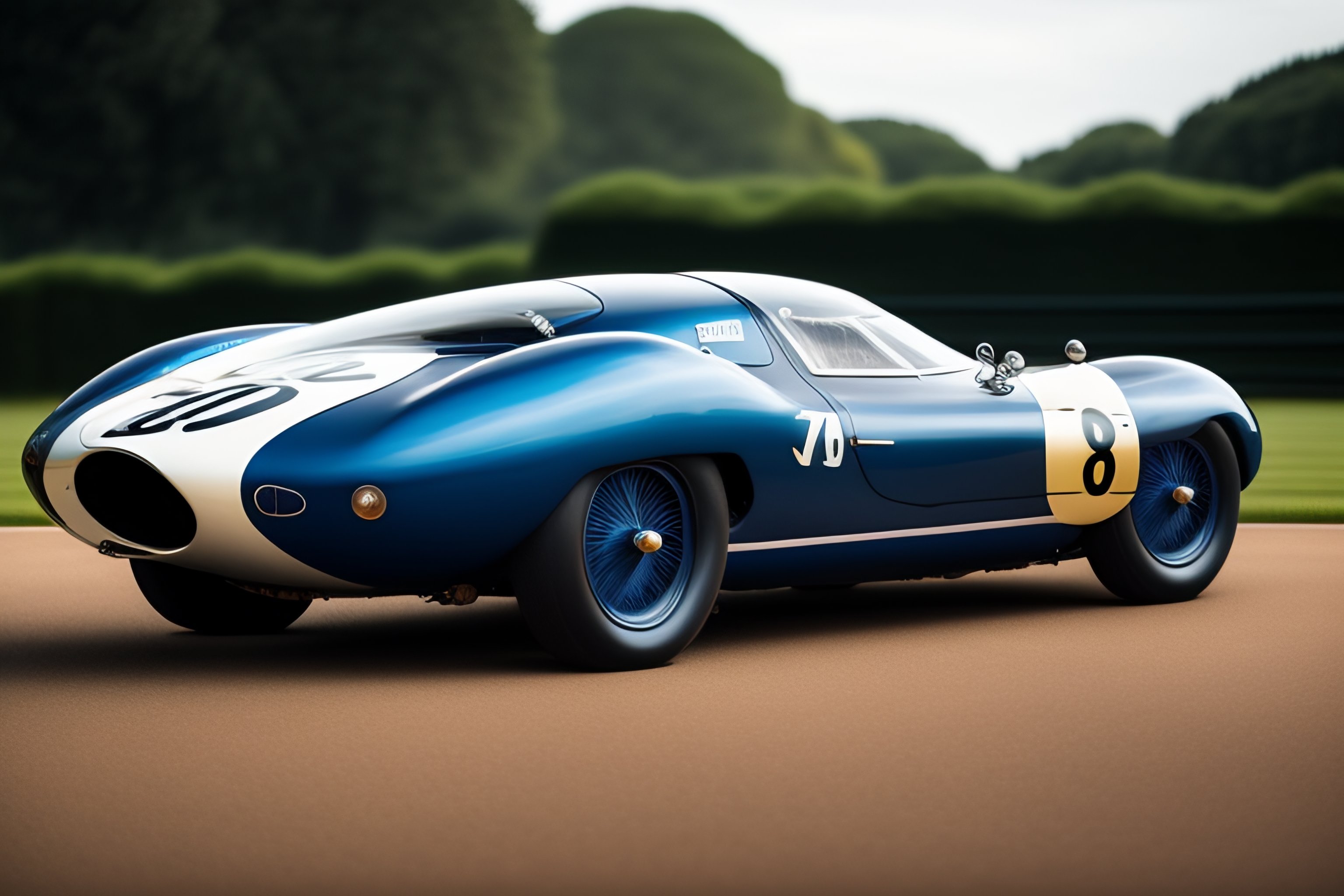 Lexica - A rear shot of a Bugatti 1966 prototype race car at le mans