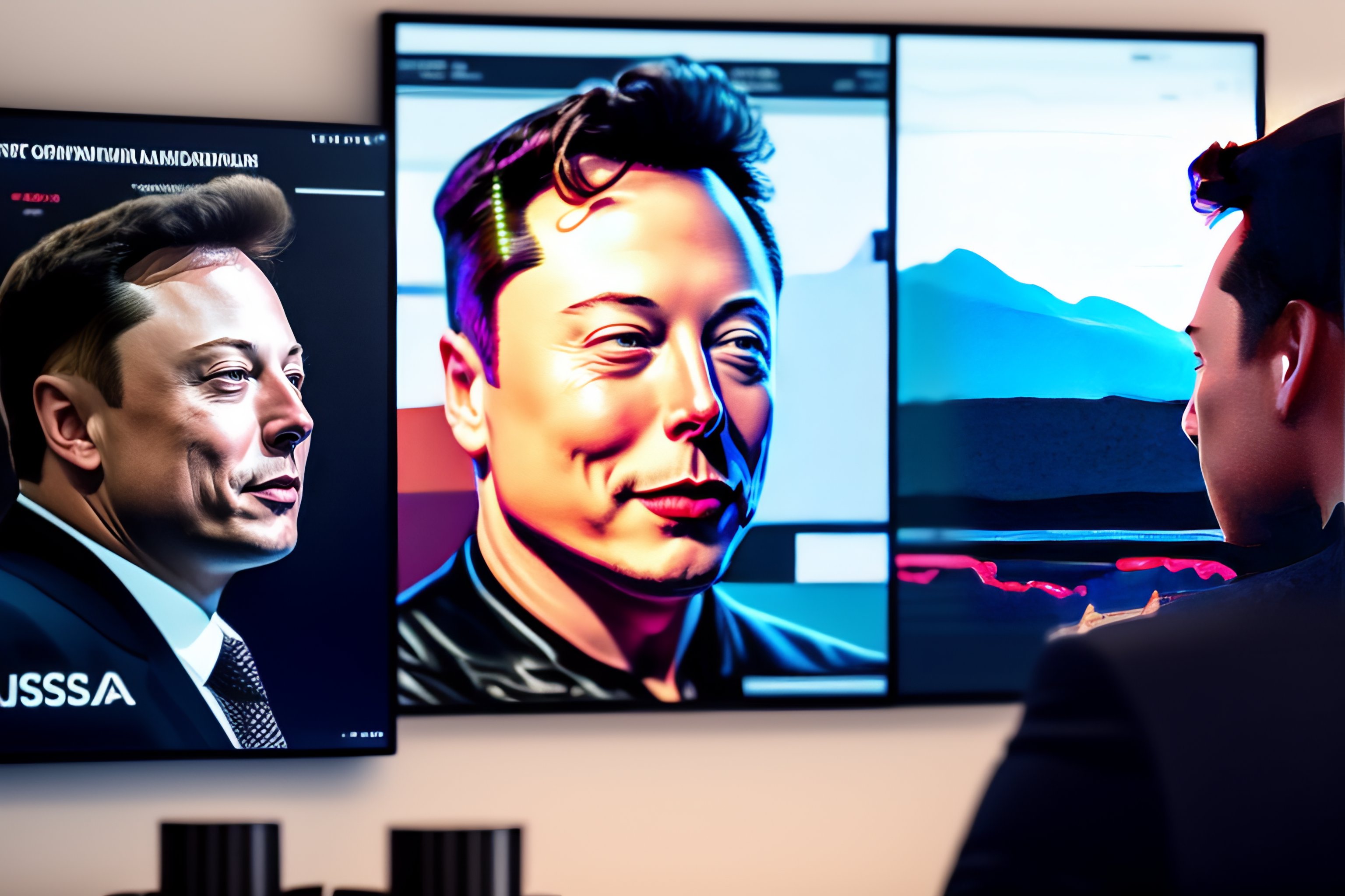 Lexica - Elon Musk watching tesla stock chart on whiteboard collapse ...