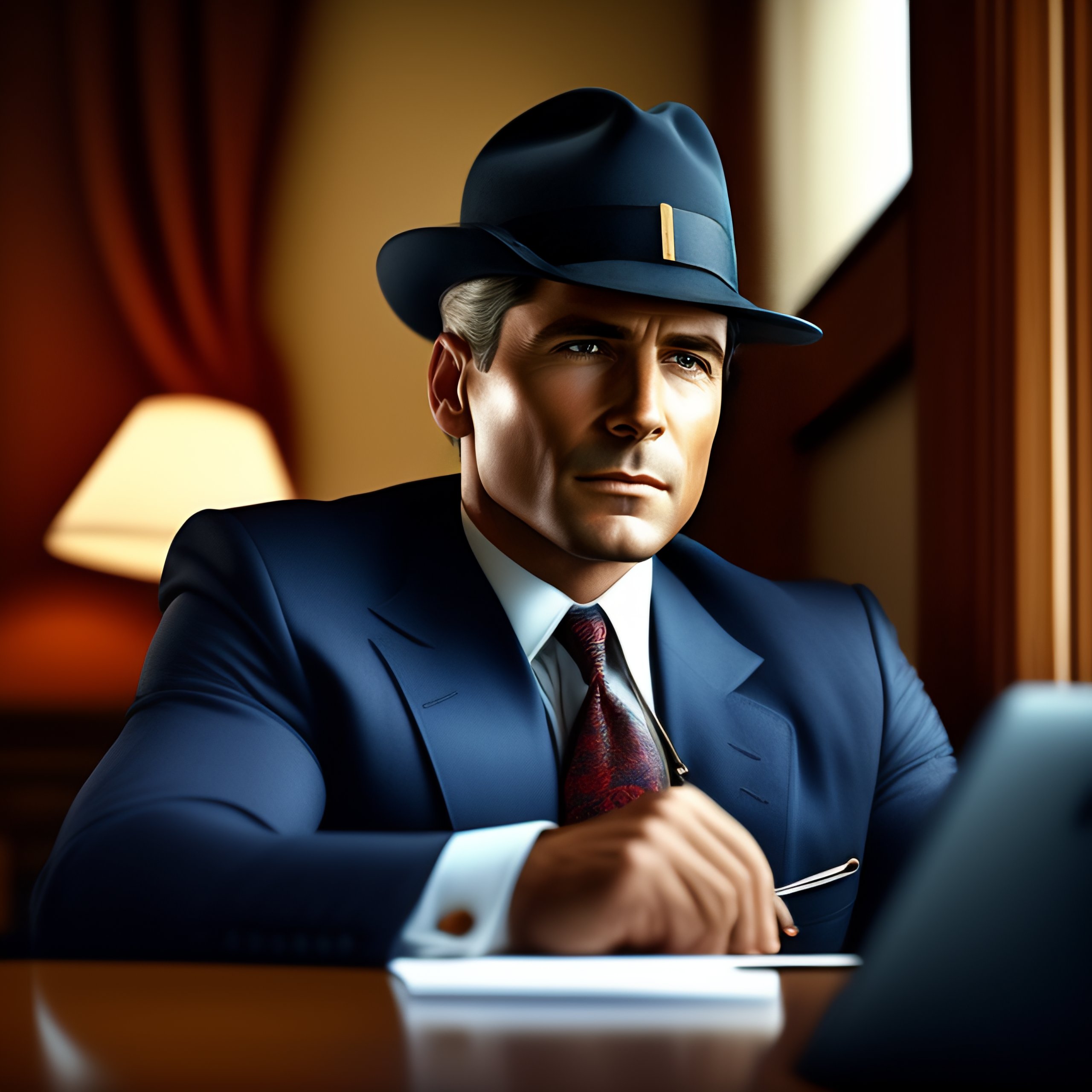 Lexica - Private detective, home, telephone, waiting, hat,