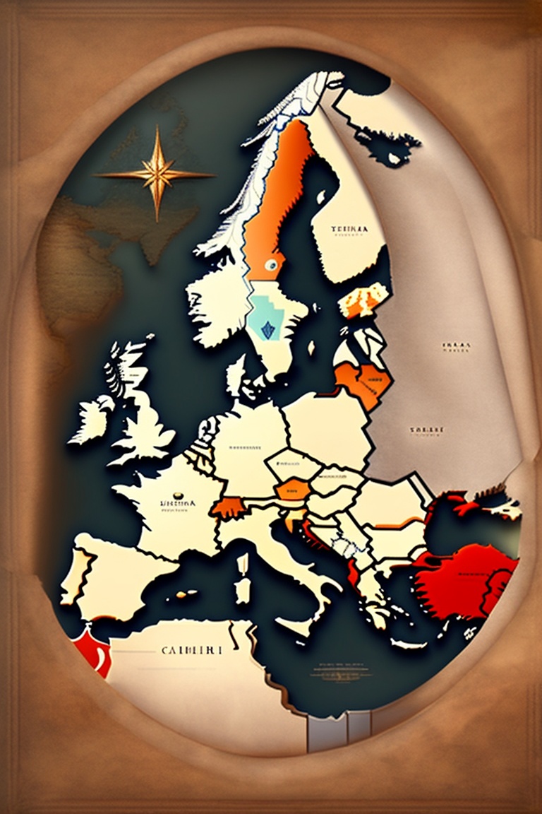Lexica - An old, worn map of Europe on parchment paper
