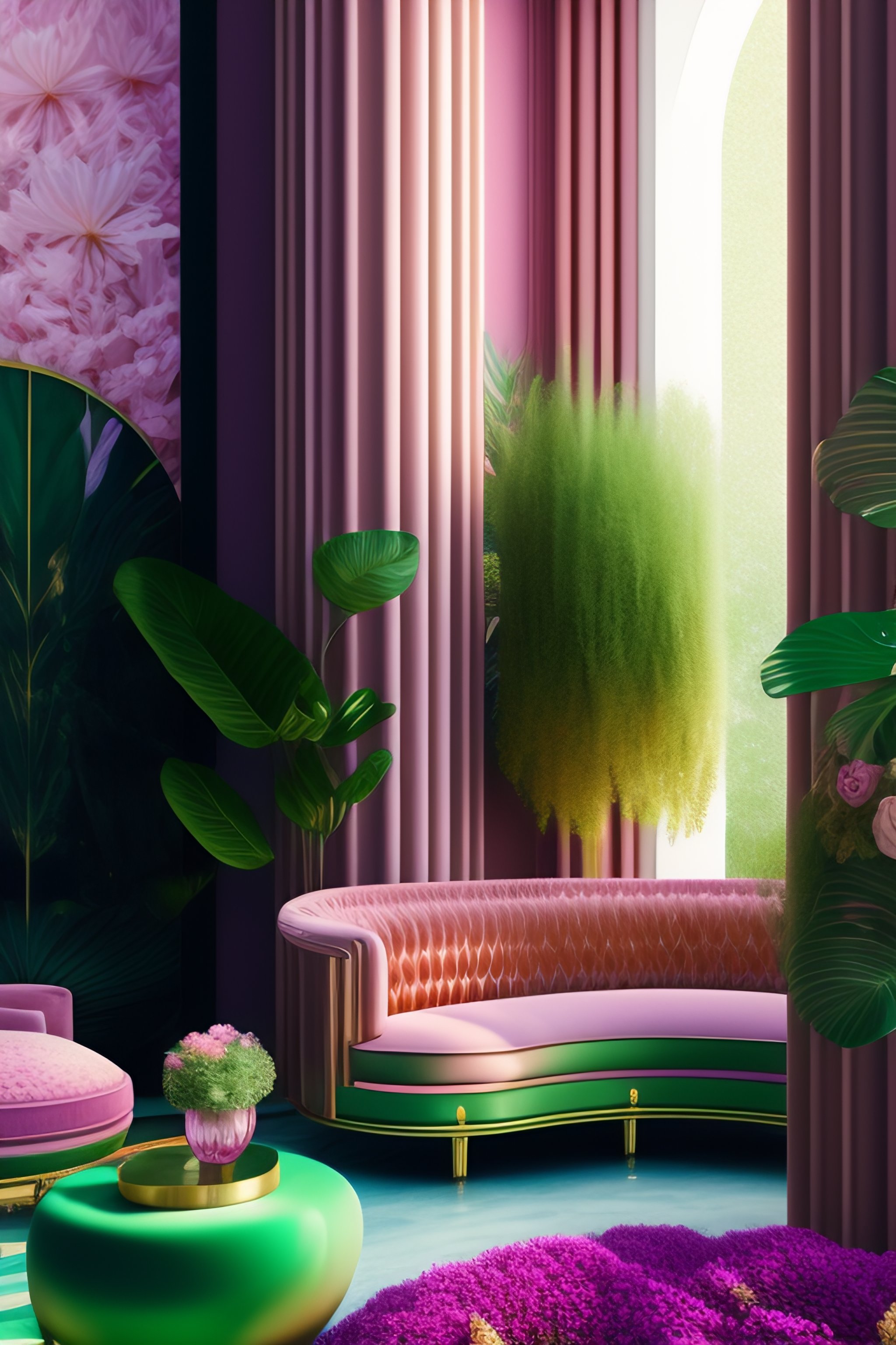 Lexica - Architectural digest photo of a maximalist green solar living ...