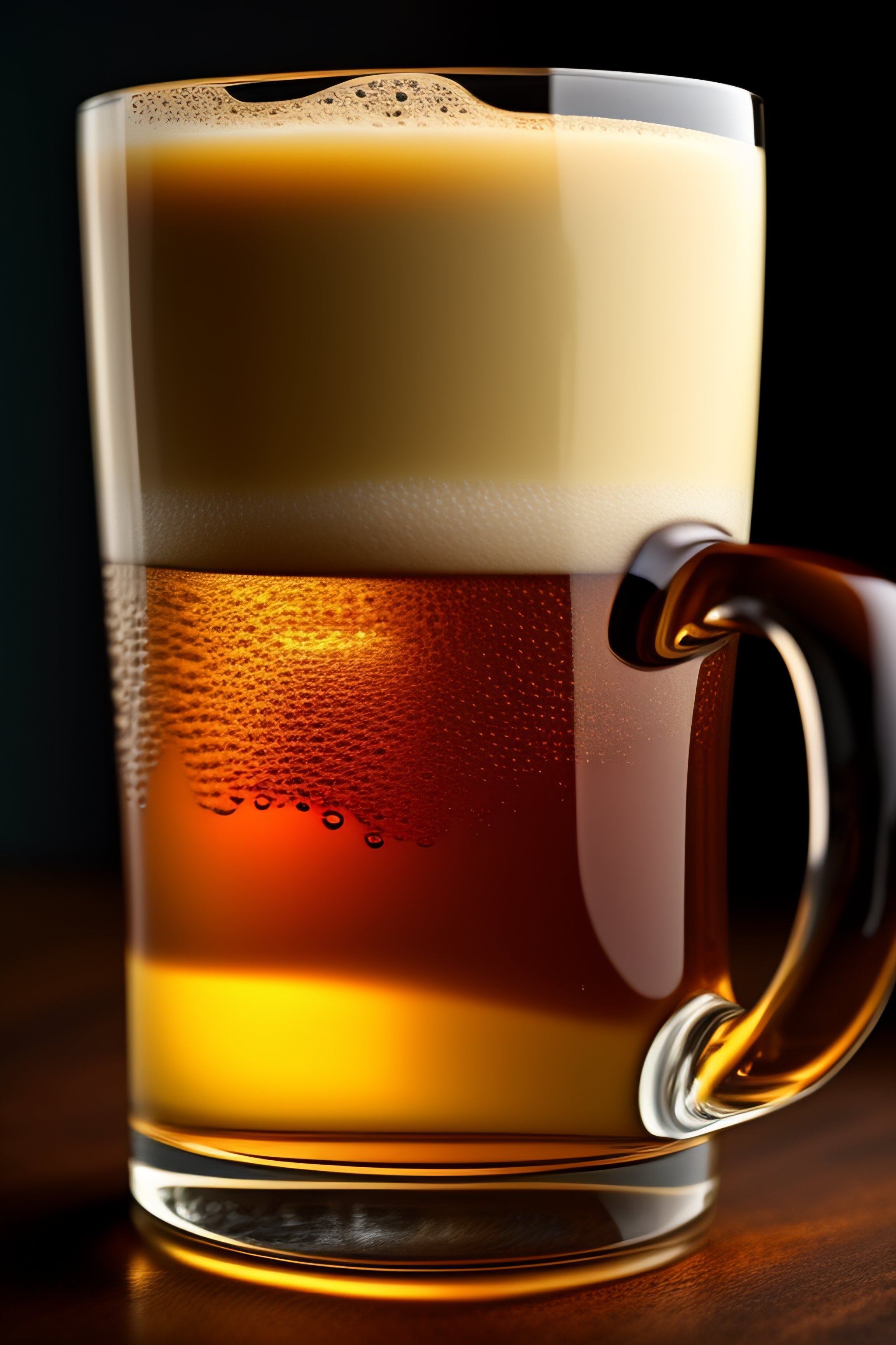 Lexica - Detailed photograph of a perfectly poured mug of beer, with ...