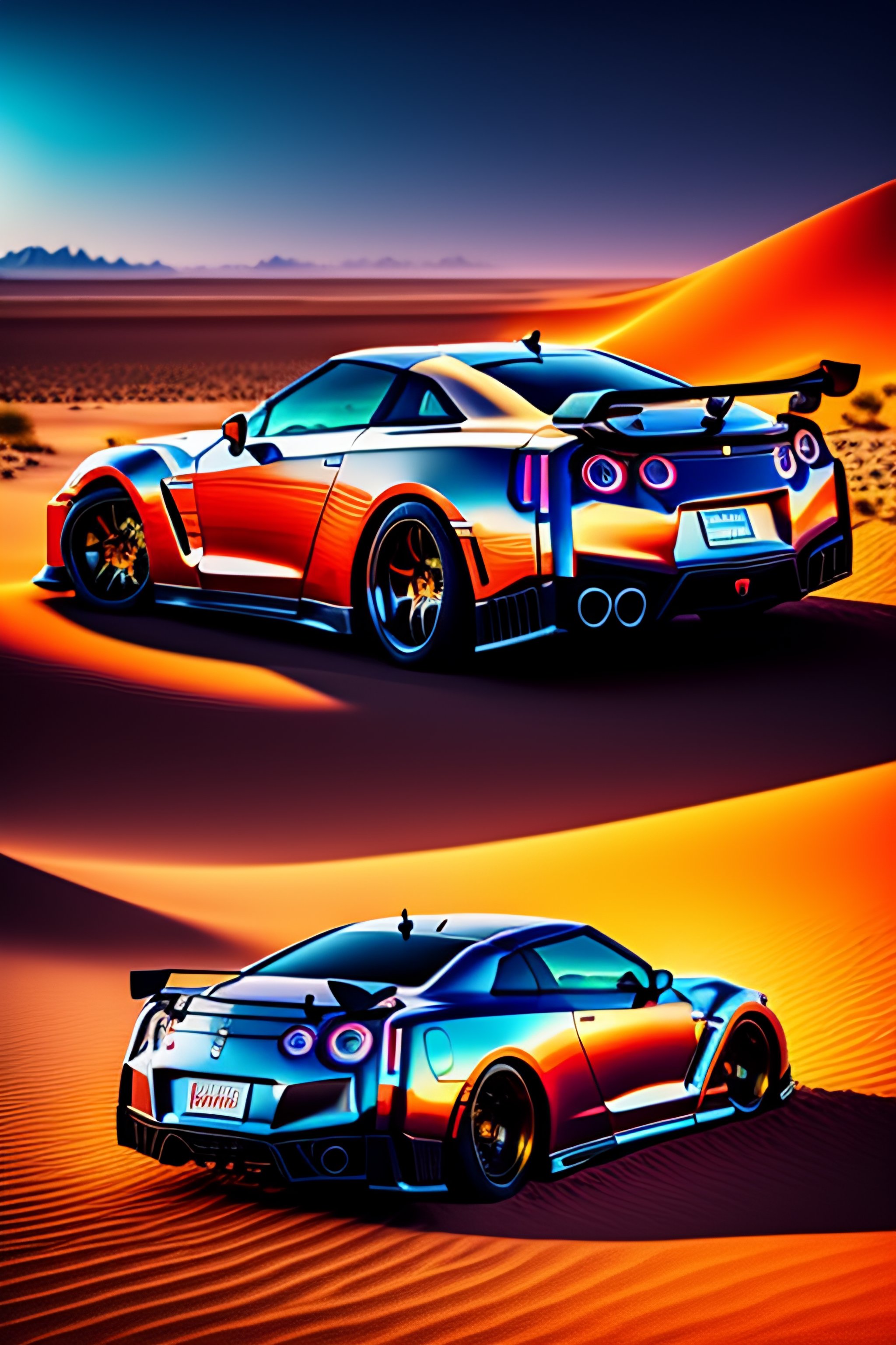 Lexica - GT-R, in the desert, cinematic photo, 4k, High brightness ...