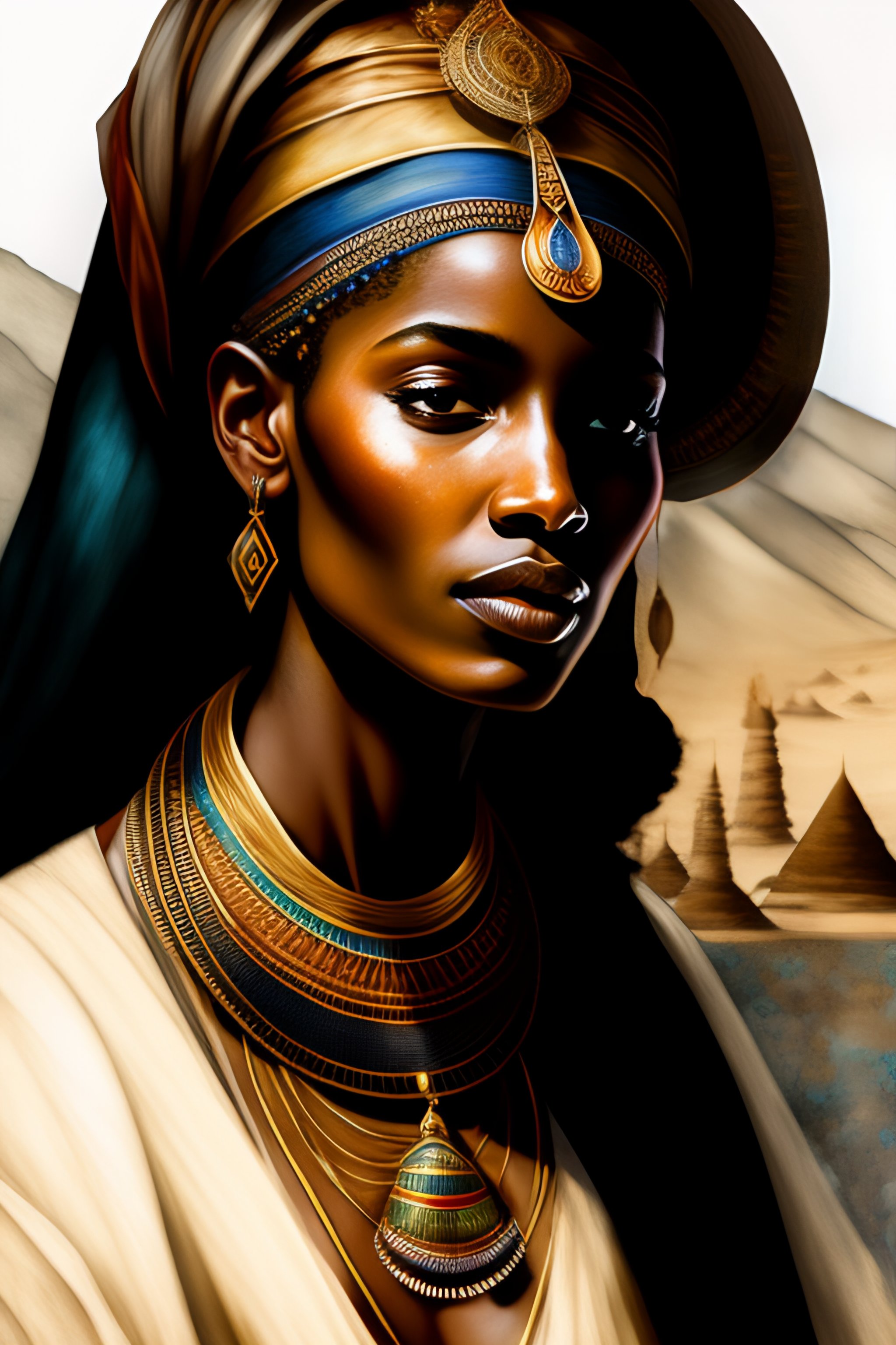 Lexica - Afar woman, wearing ancient egyptian jewelry, ancient egyptian ...