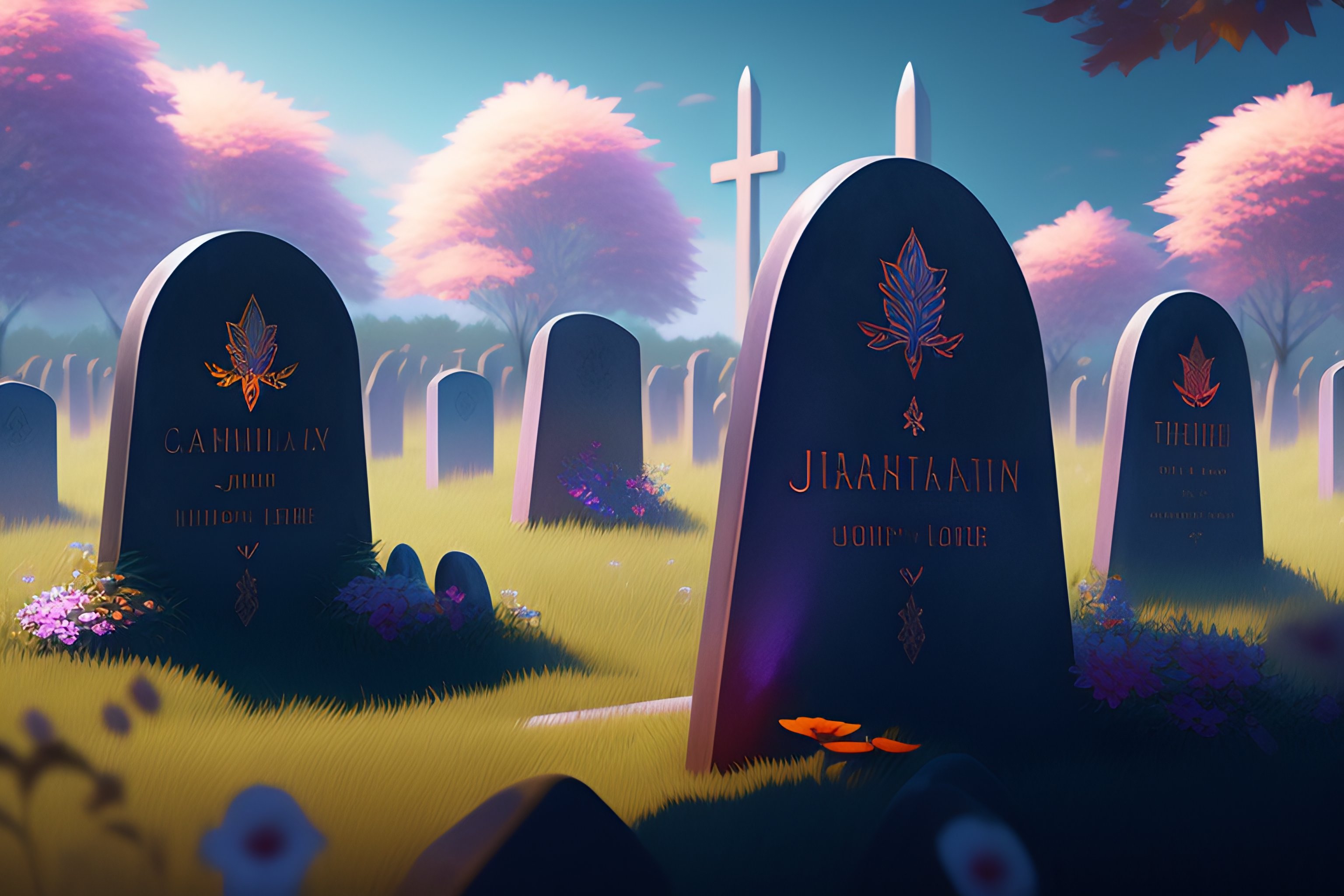 Lexica - Graveyard with basic headstones no markings, Canadian, highly ...