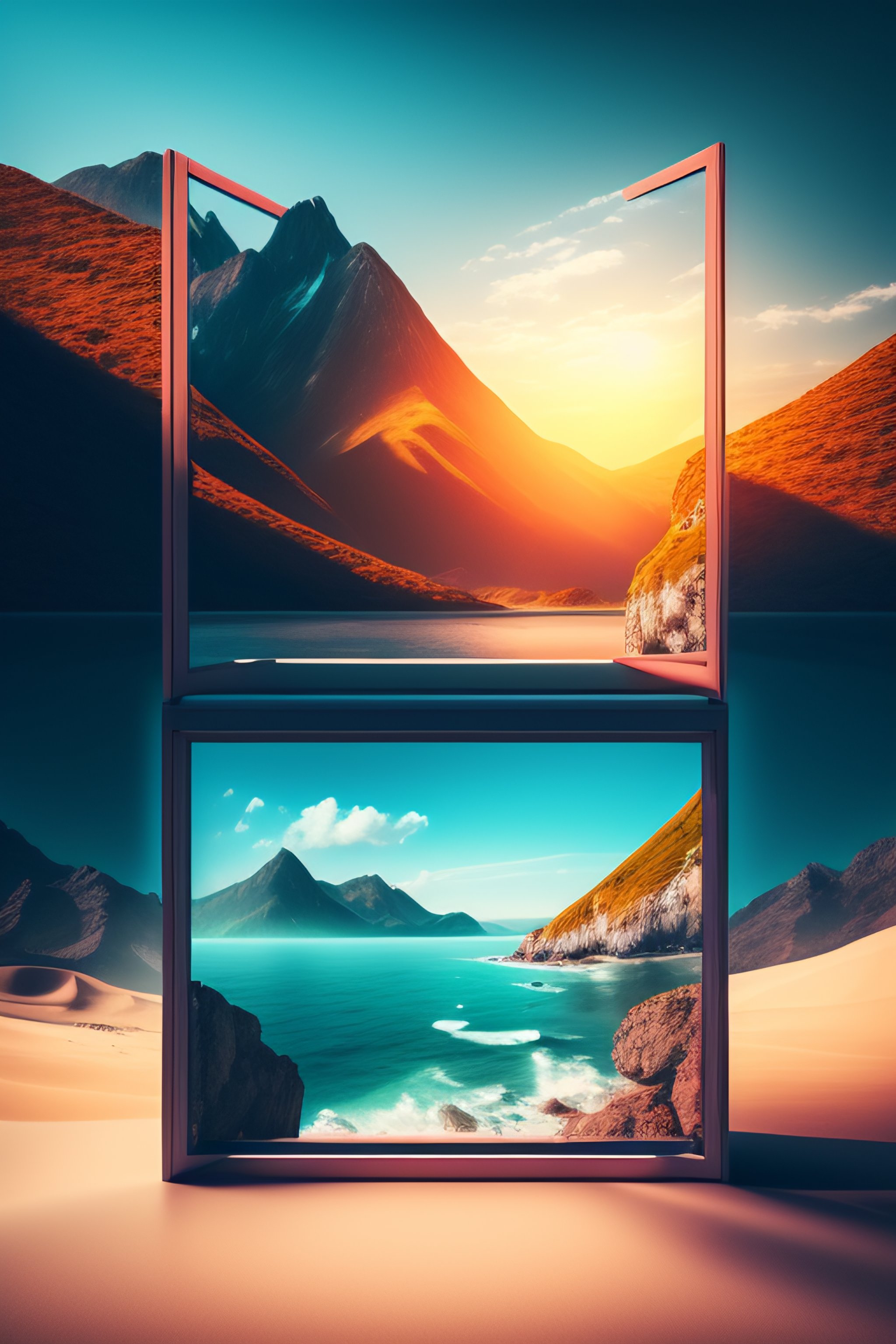 Lexica - Triple Window over mountain have ocean view in sunny day ...