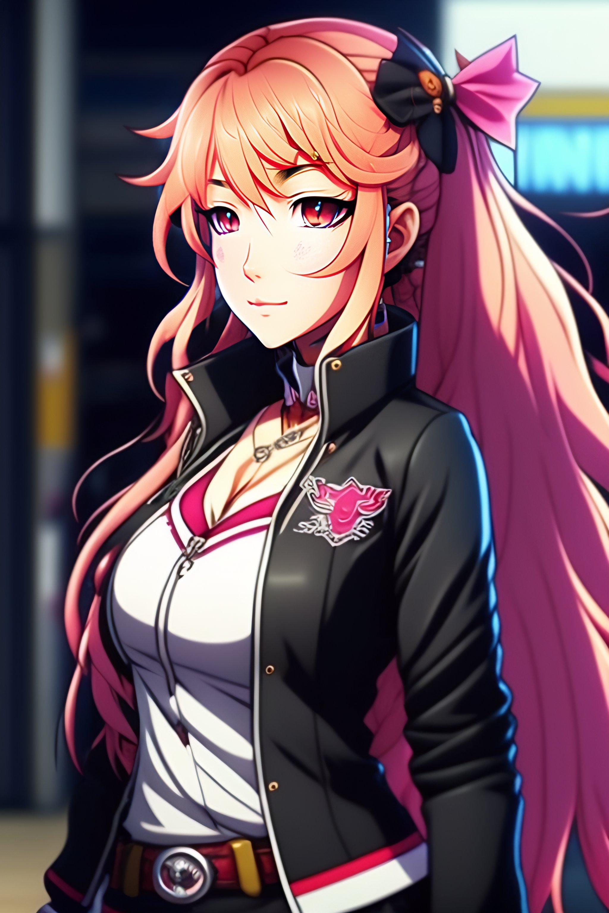 Lexica - Junko enoshima with her hair down, danganronpa character