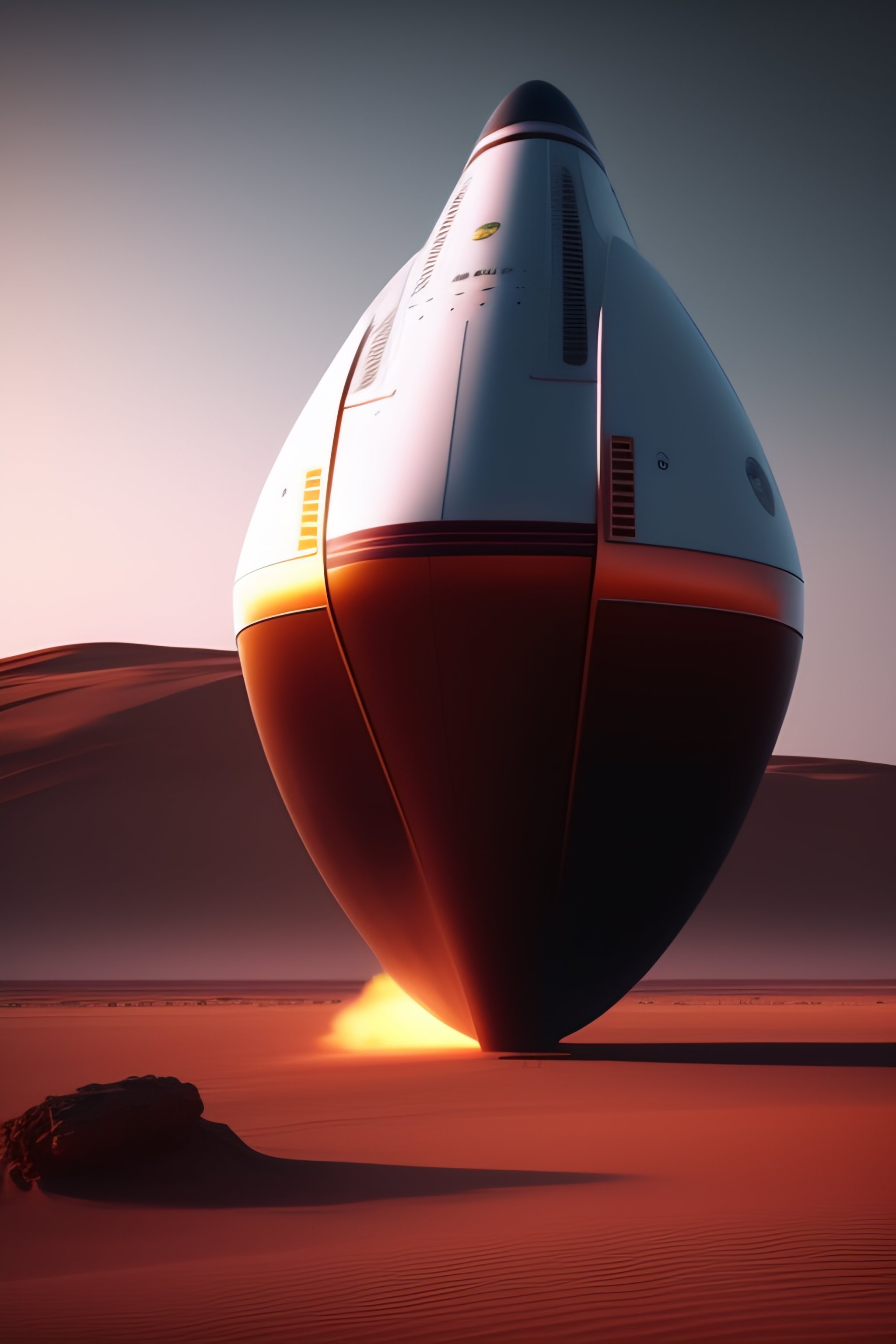 Lexica - Photograph of SpaceX starship designed by SpaceX landed on a ...