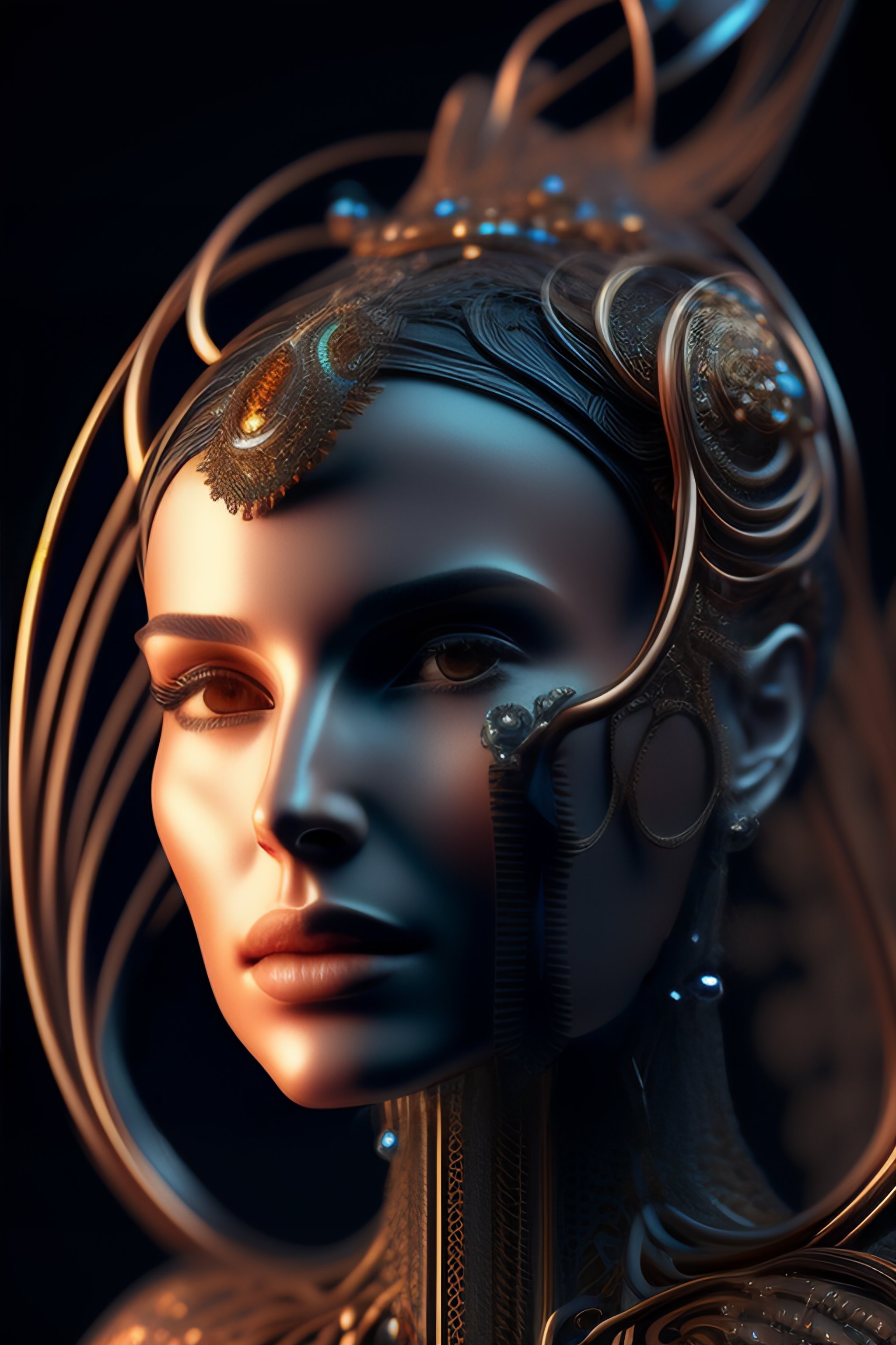 Lexica - Complex 3d render ultra detailed of a real face camera natalie ...