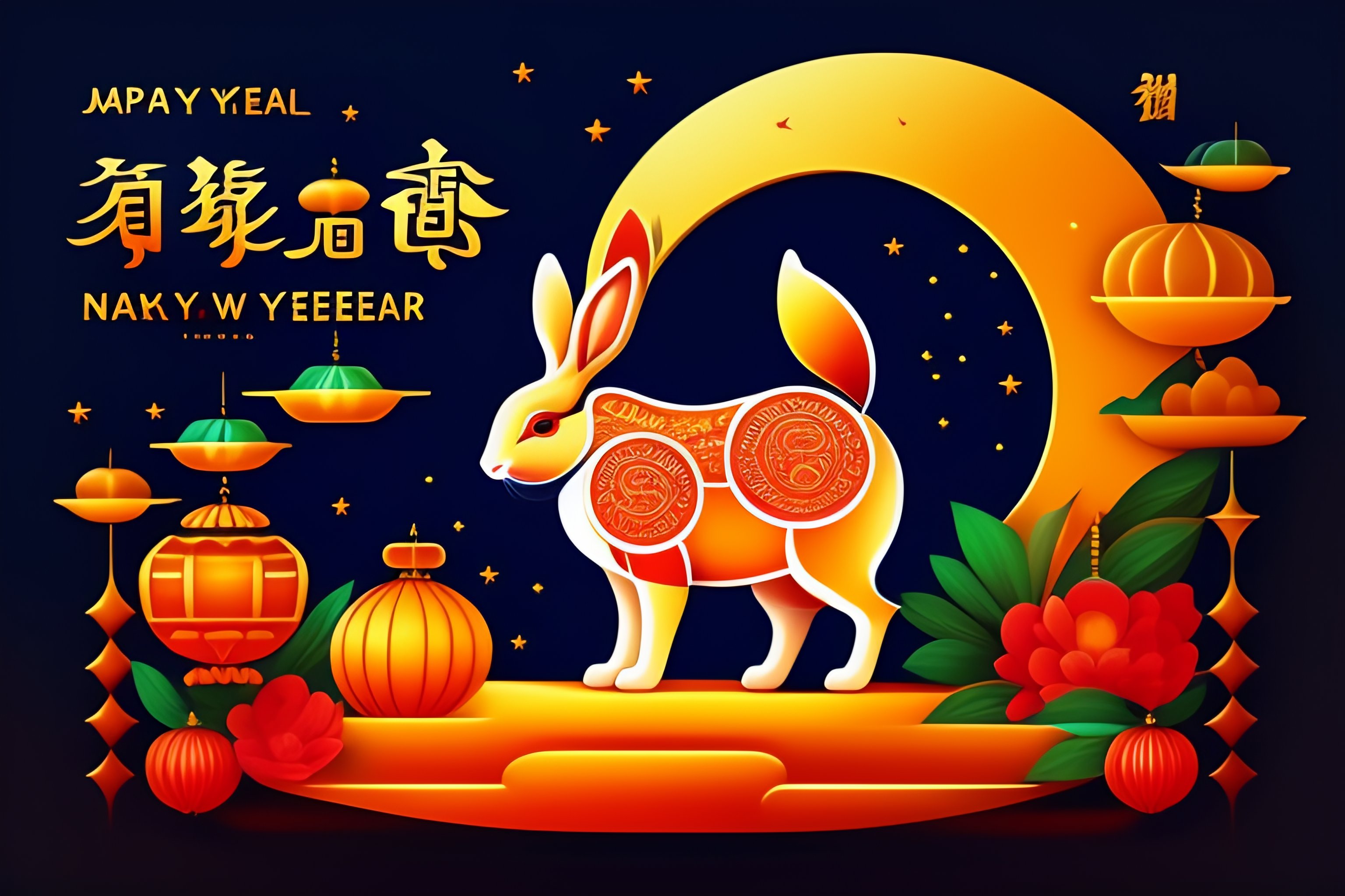 Lexica - Annual Lunar New Year, year of the Rabbit, 4K, high resolution ...
