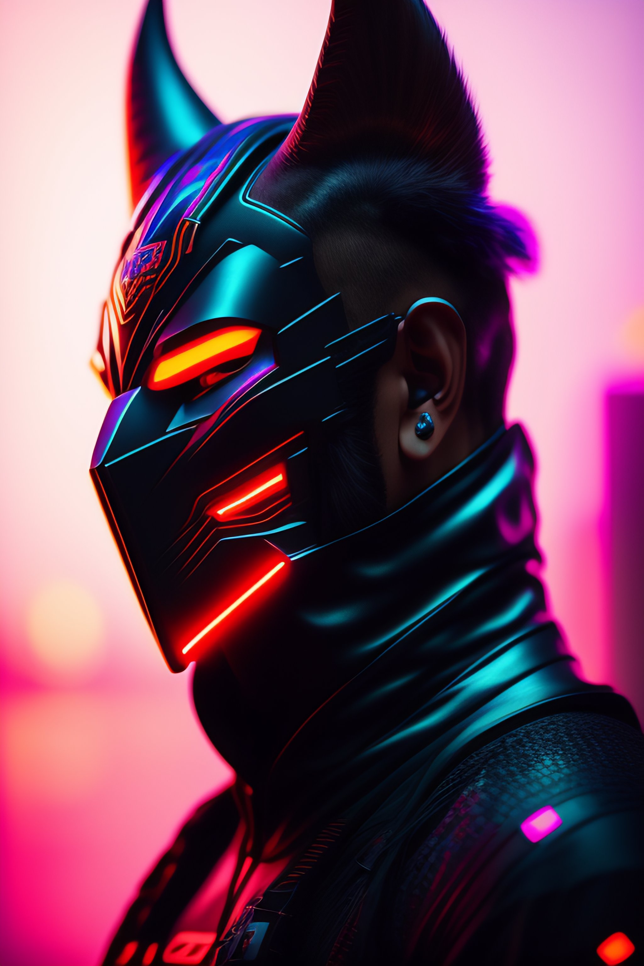 Lexica - Oni mask,cyberpunk, neon