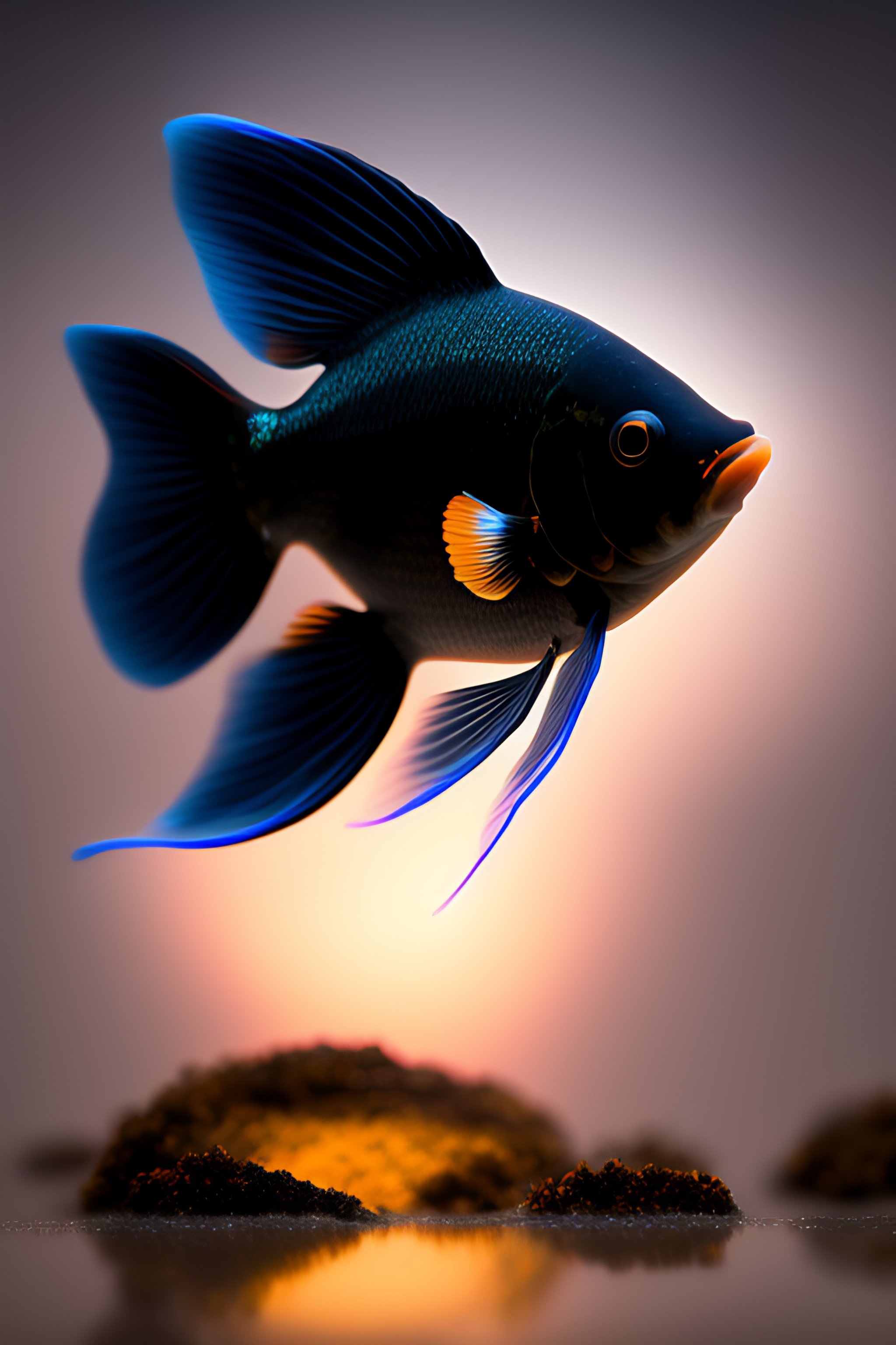 Lexica - A black moon goldfish