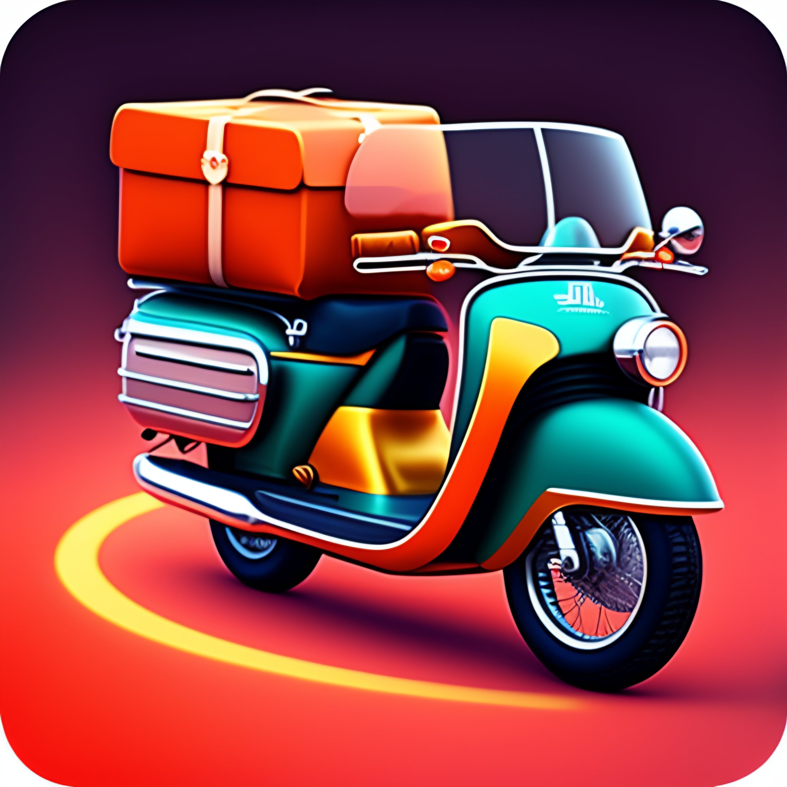 Lexica - App icon of a delivery bike, ios, featured, appstore