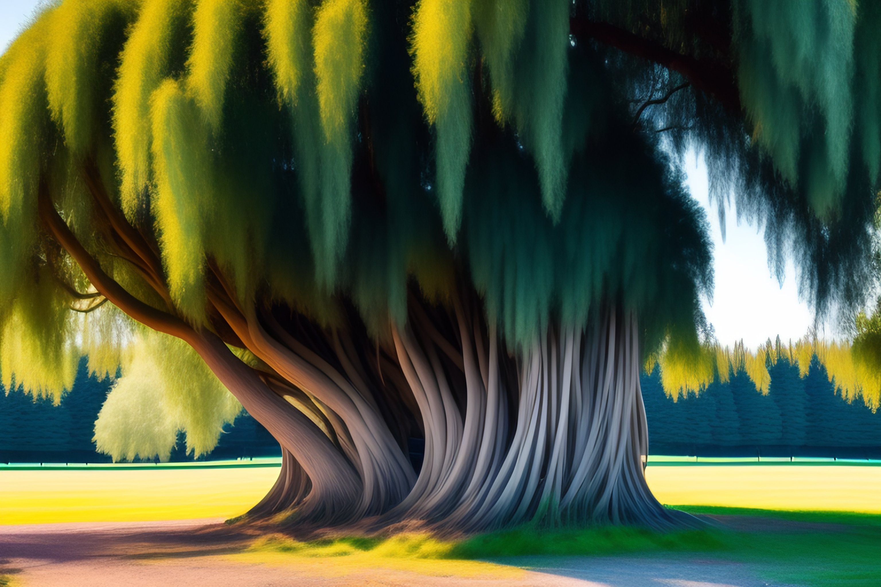 Lexica - Big blue willow tree