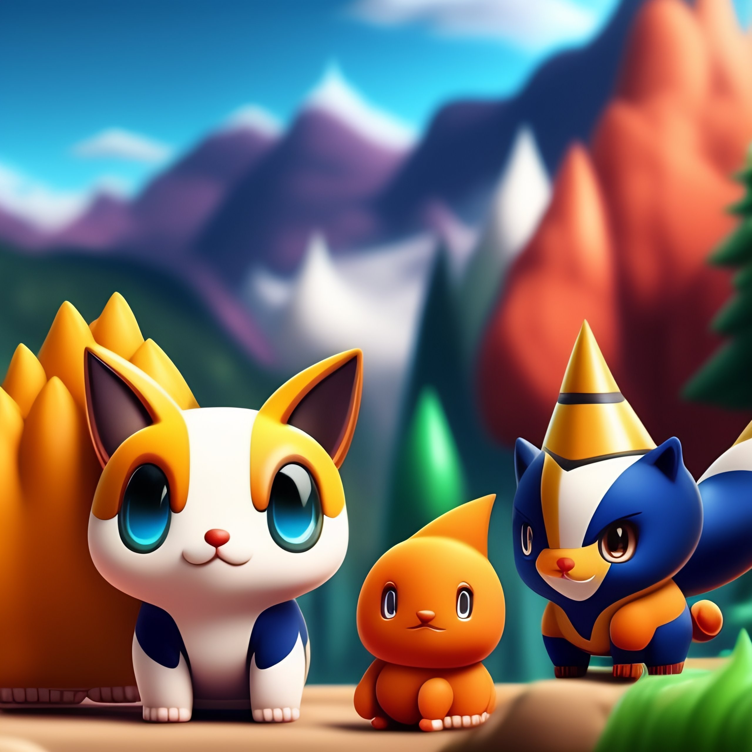 Lexica - Pokemon in the mountain photo, 4k hd photo, sharp photo ...