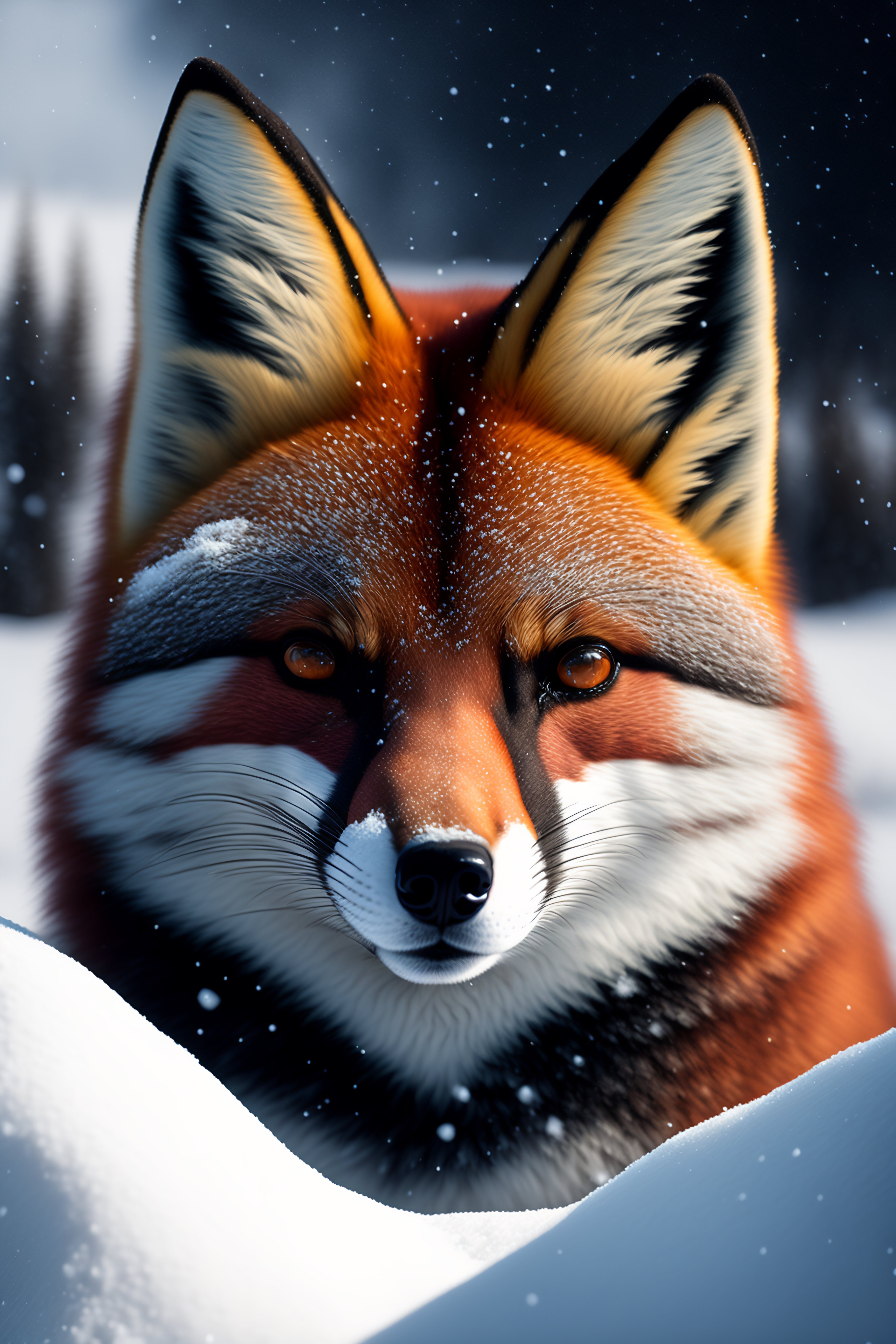 Lexica - Geometric fox face snow