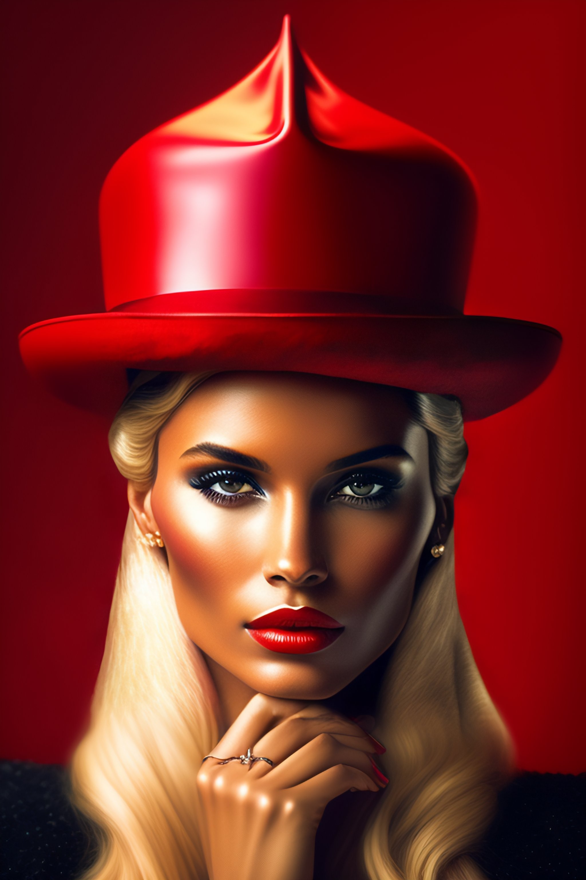 Lexica - Saint with red pointy hat folding hands