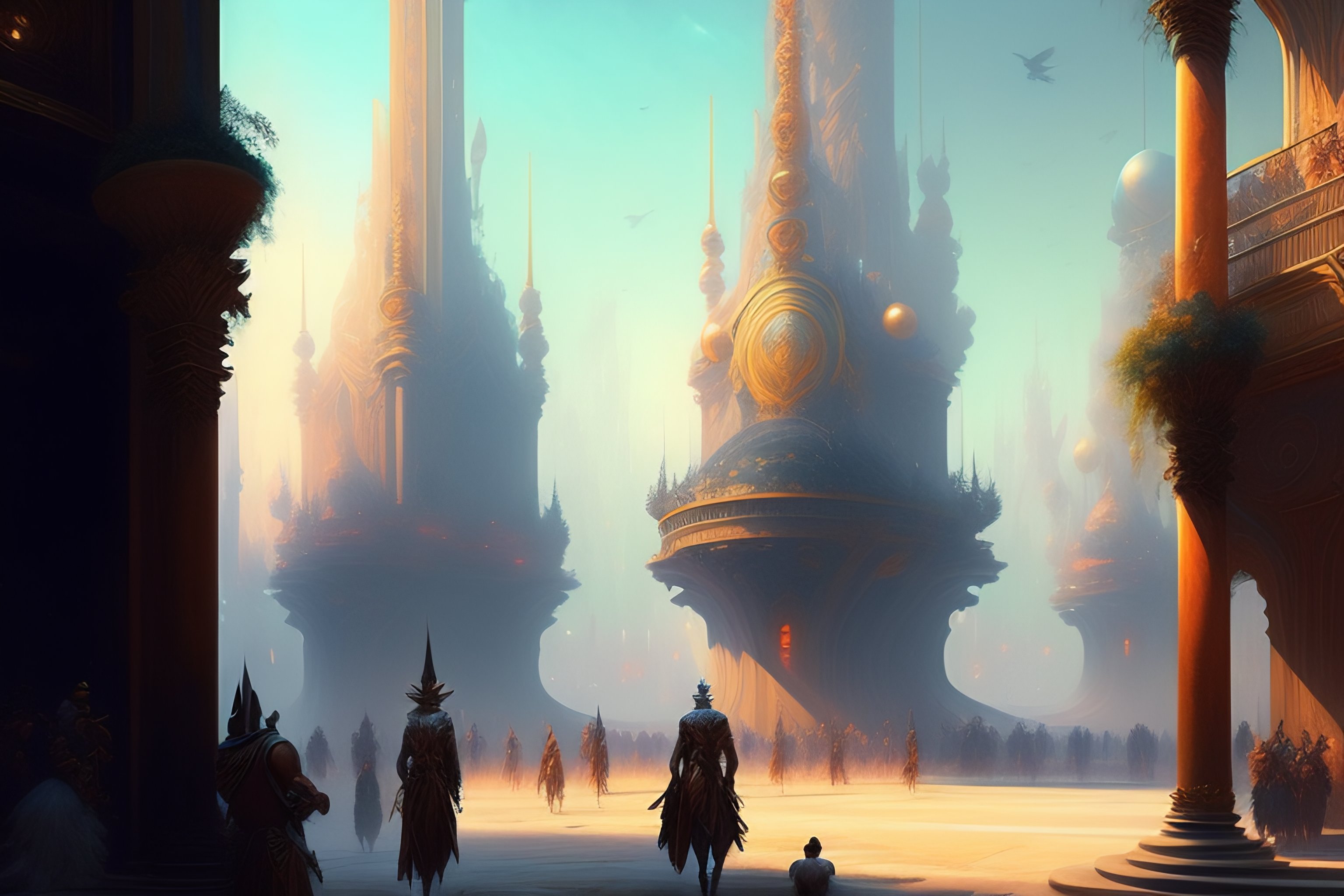Lexica - Futuristic cyberpunk venetian carnival scenery with people ...