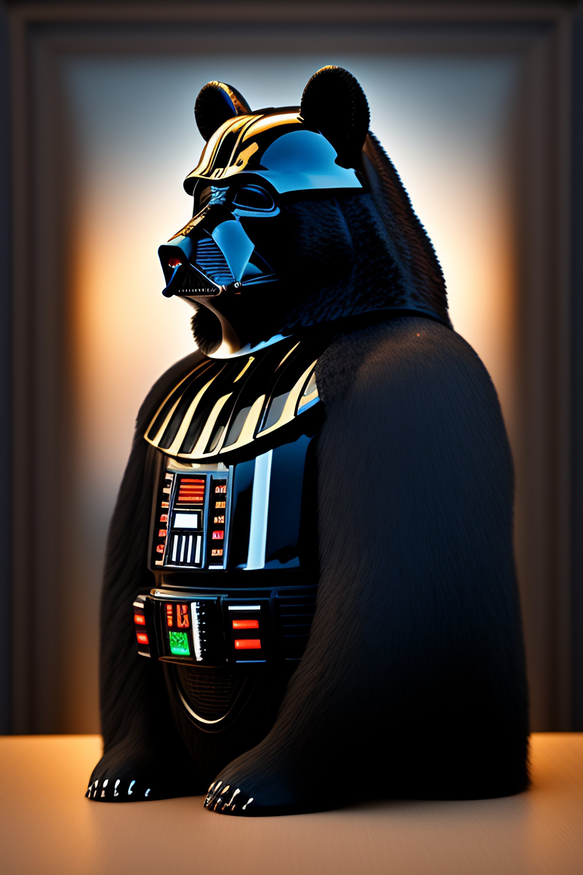 Lexica - Portrait of Darth Vader as a bear