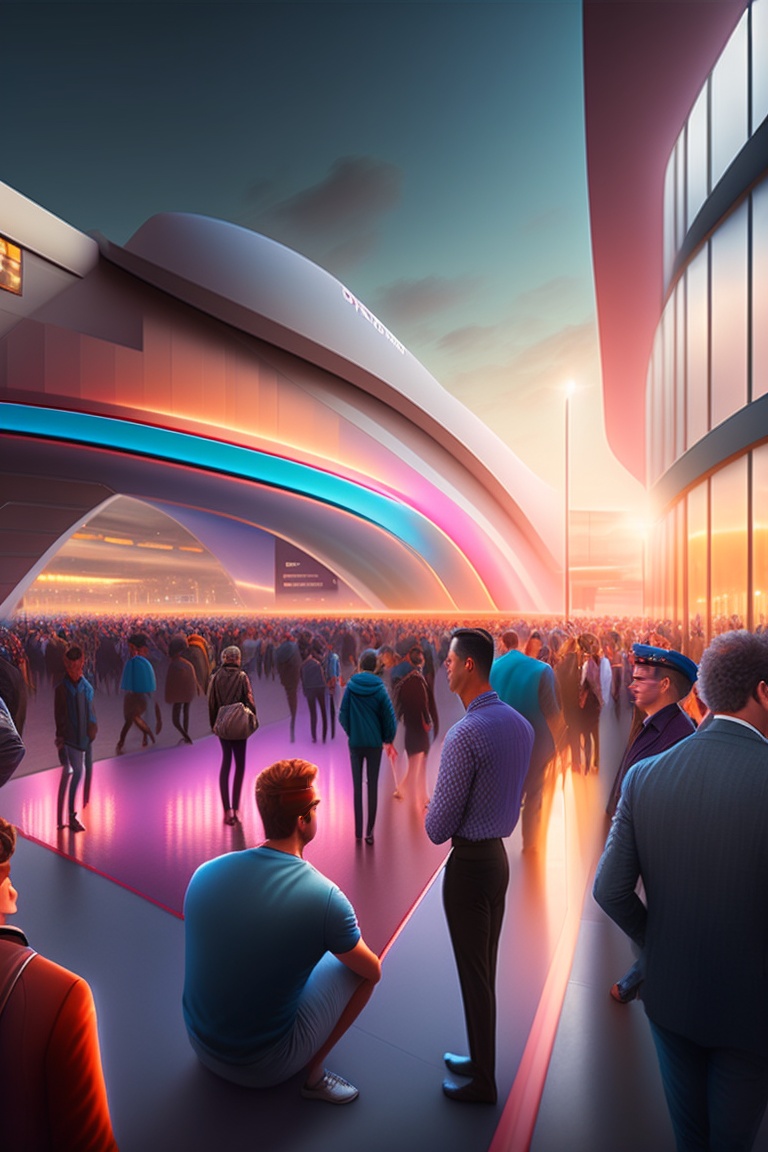 Lexica - Expo, crowded with people, at the Tech hub.