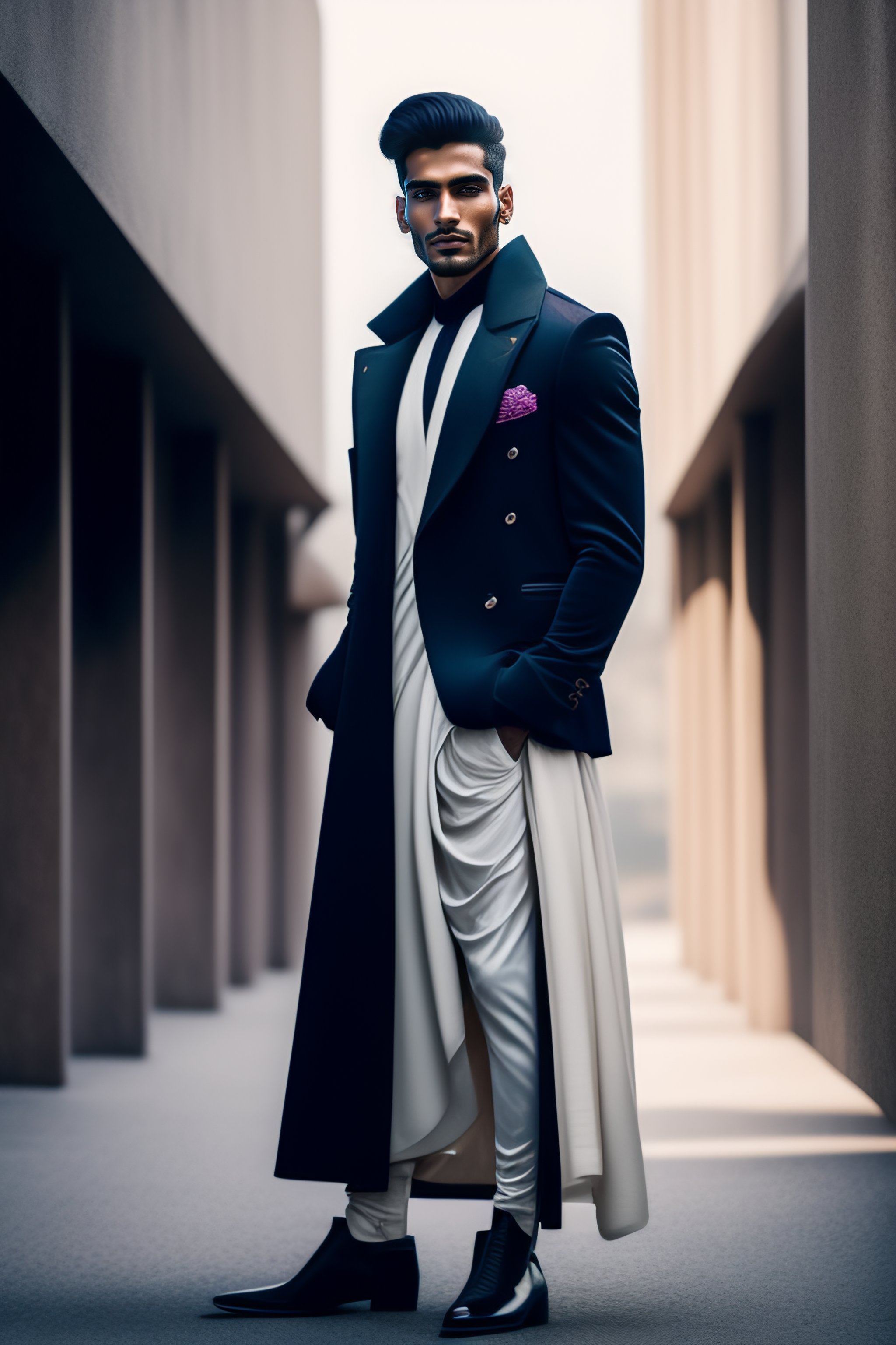 Lexica - Haute couture beautiful pakistani male, fashion model ...
