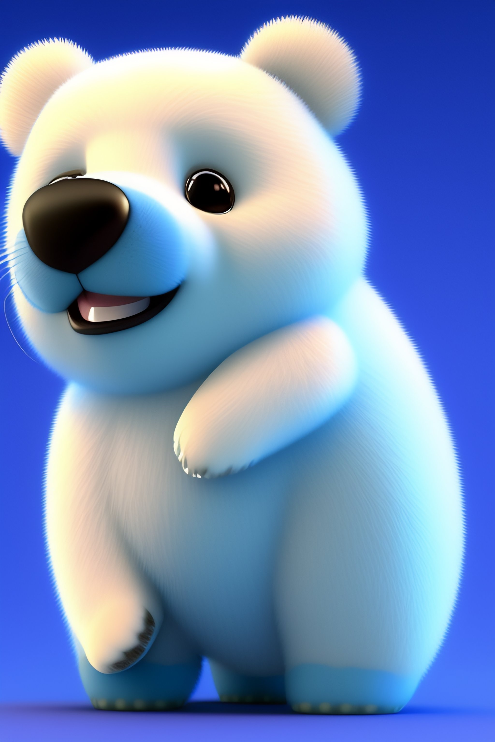 Lexica - Barnoo is a small, cute, loveable, furry blue bear with a big round face and round ears ...