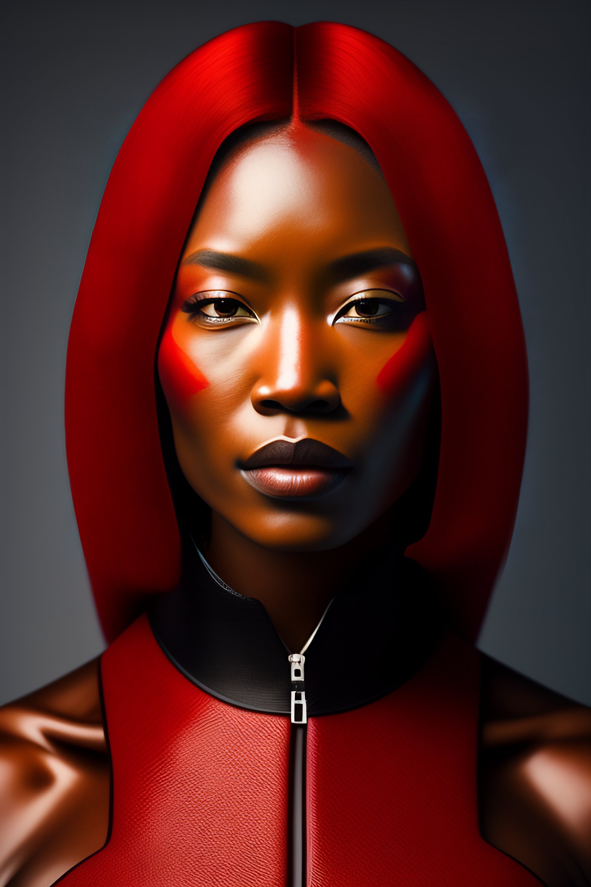 Lexica - Red dod with Human face