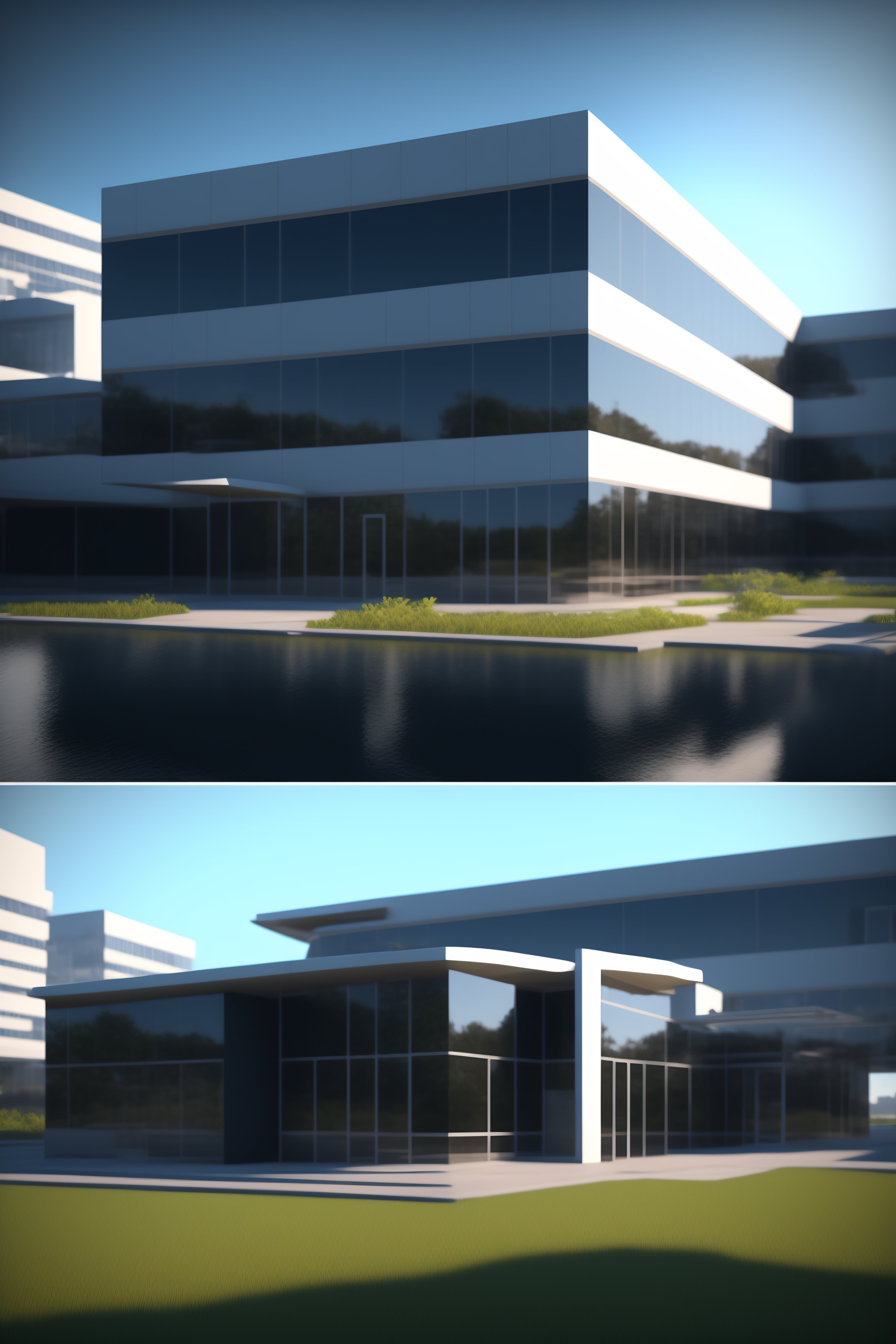 Lexica - Corporate building in the metaverse, 3D, Unreal engine ...