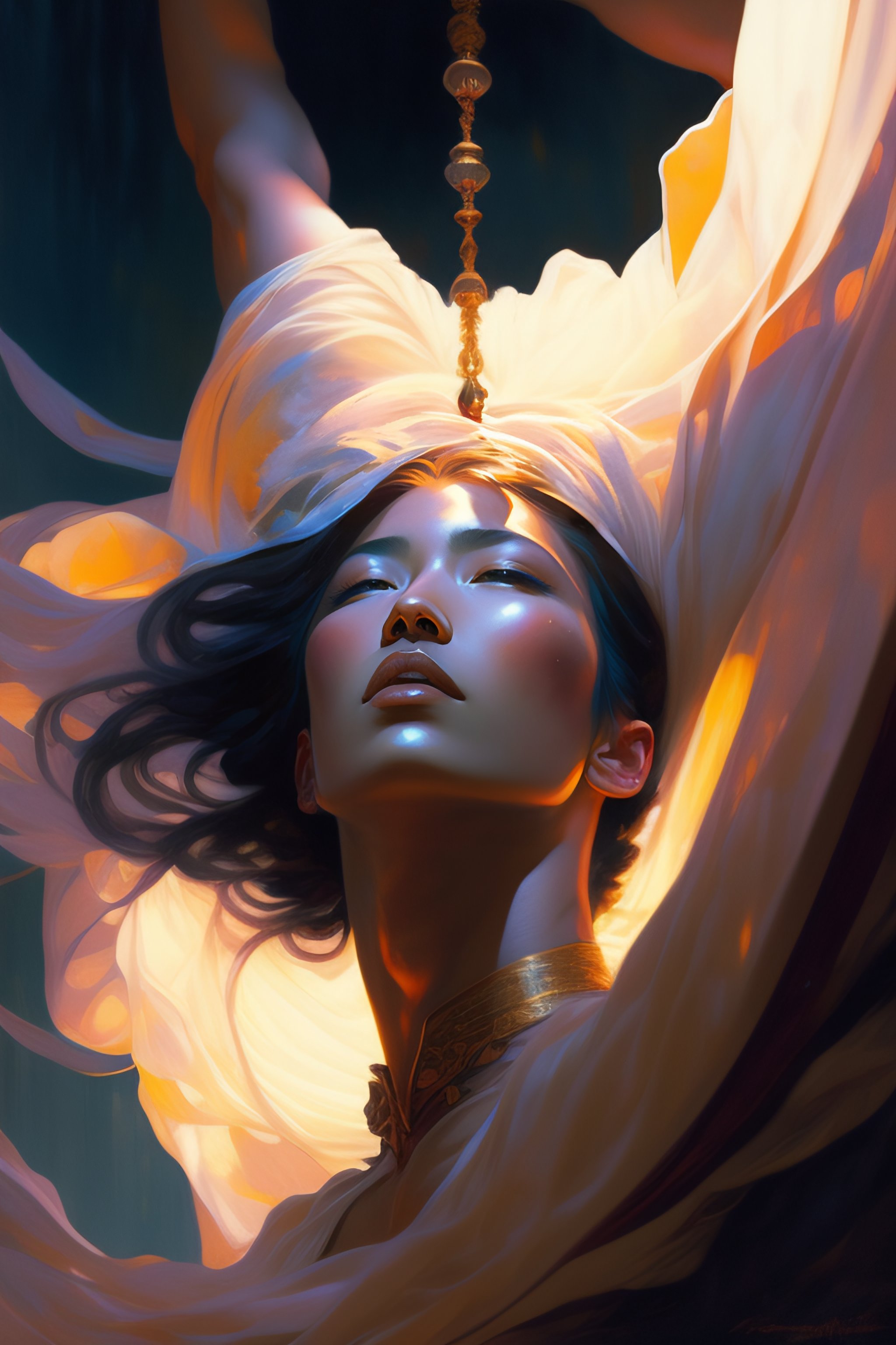 Lexica - A man hanging upside-down painted by tsuyoshi nagano, greg rutkowski, artgerm, alphonse ...