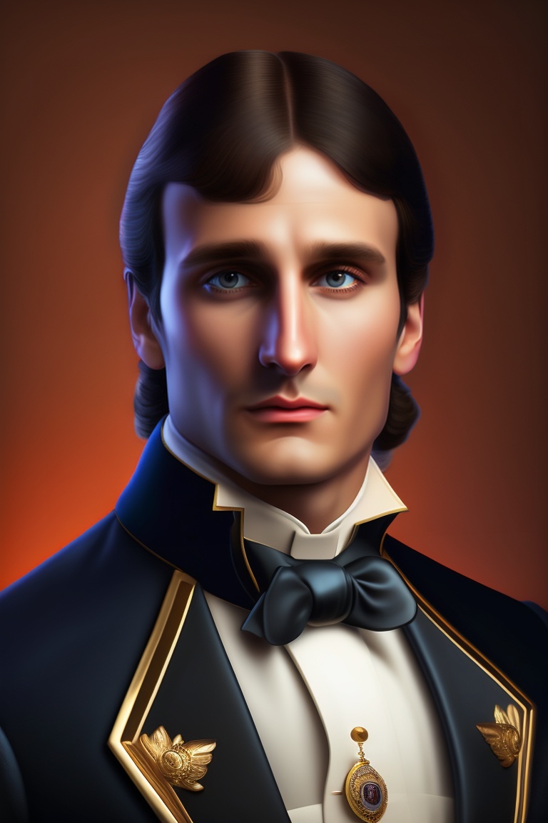 Lexica - Napoleon Bonaparte looking at camera, dark room, super realistic