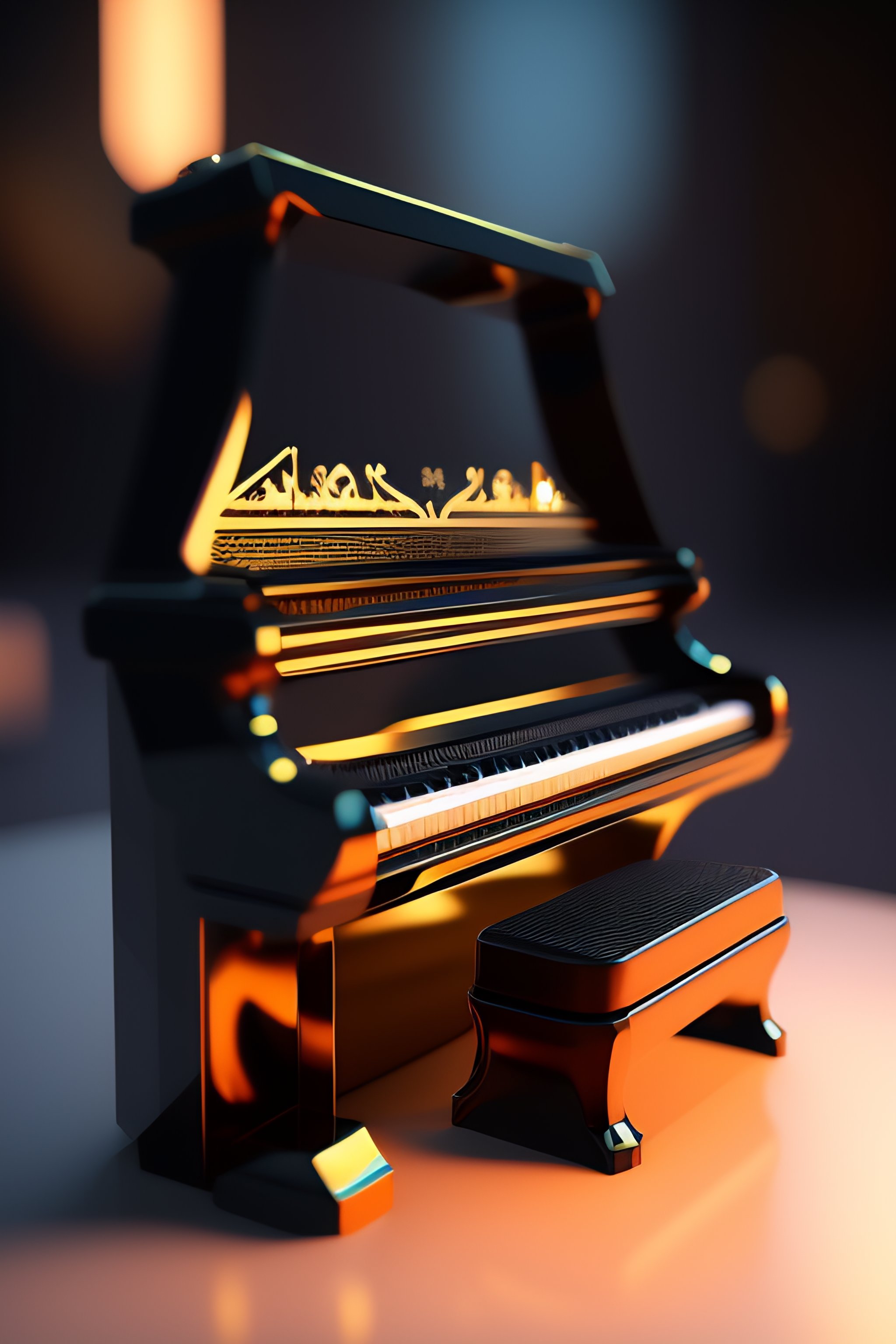 Lexica - Piano keyboard, 3d isometric rendering, ambient occlusion, low ...
