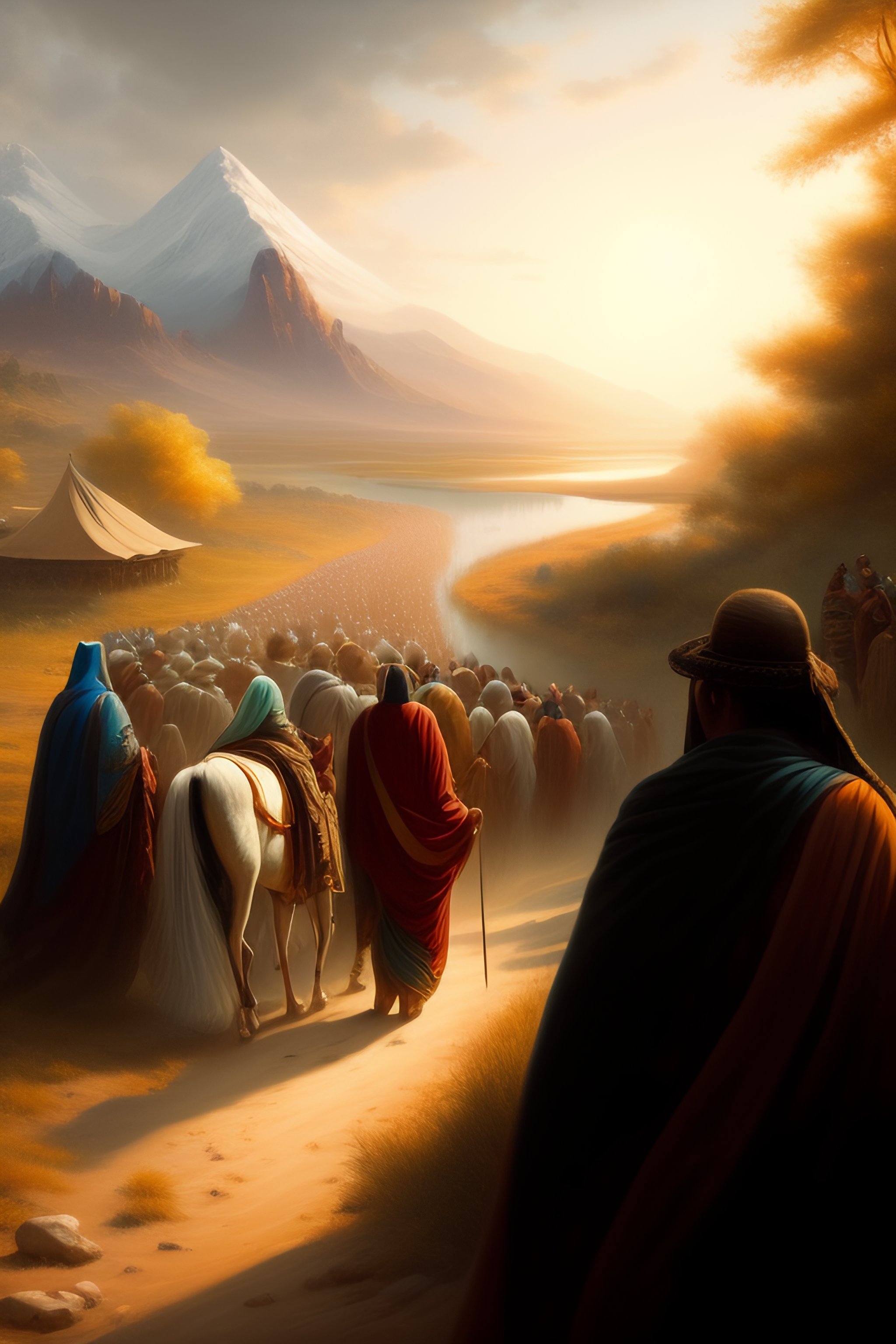 Lexica - Jewish exodus painting, artstation, poor people