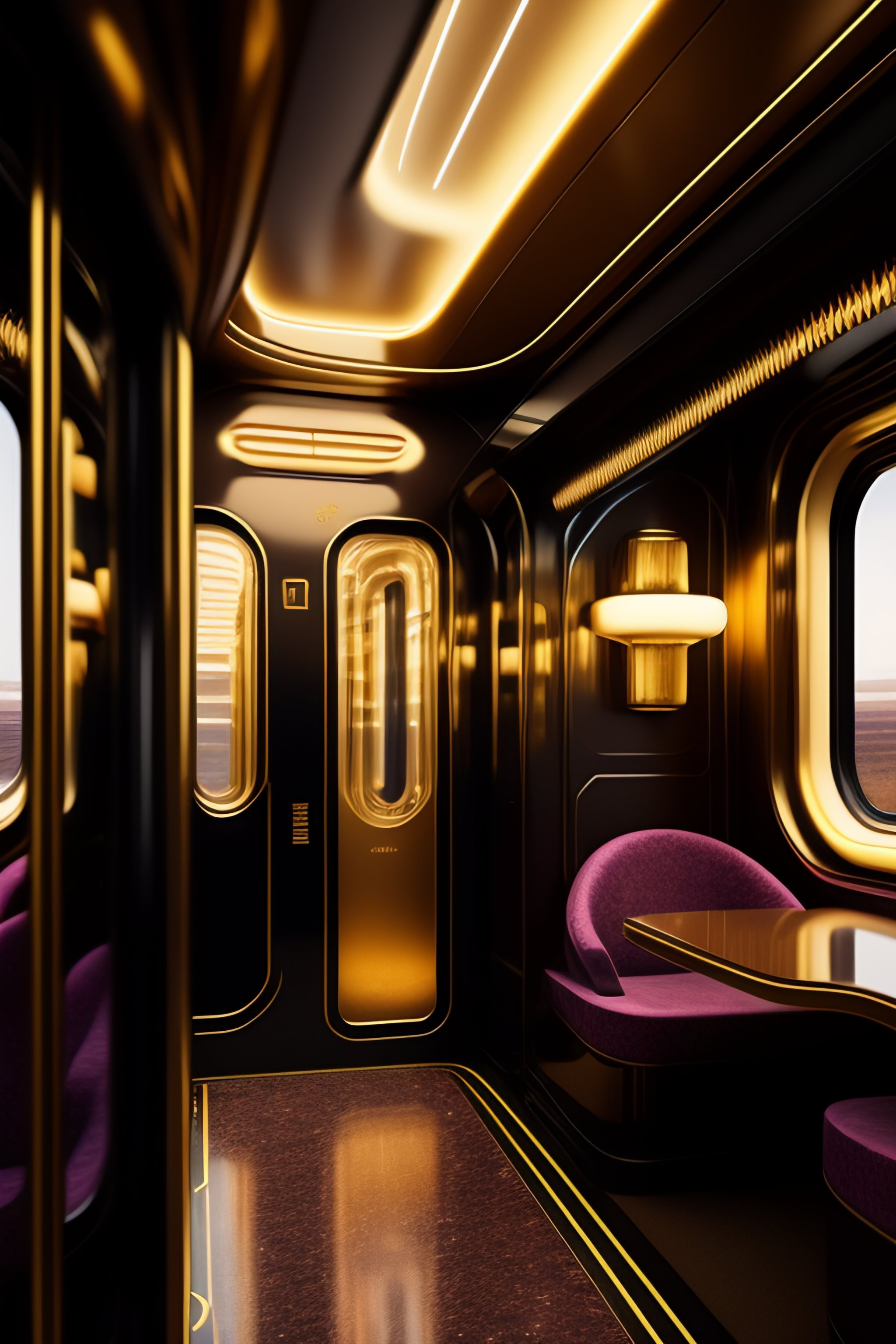 Lexica - Digital painting art by Jason Brooks futuristic luxury train ...