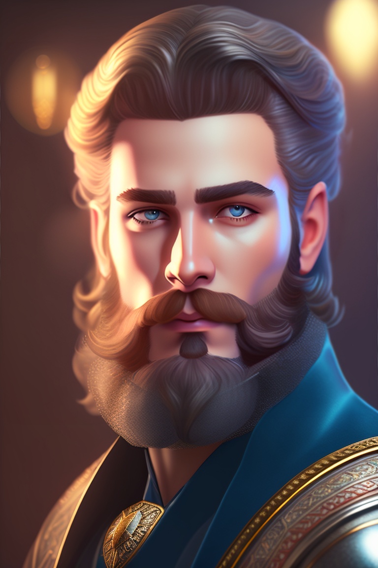 Lexica - A Prince with beard, beautiful ancient time look , have a ...