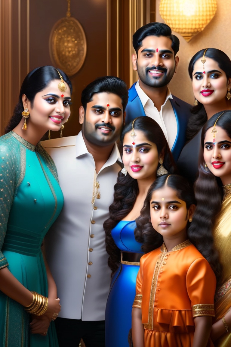 Lexica - Image: Rohit's affluent family in their lavish house, showing a stark contrast to Jhuma ...