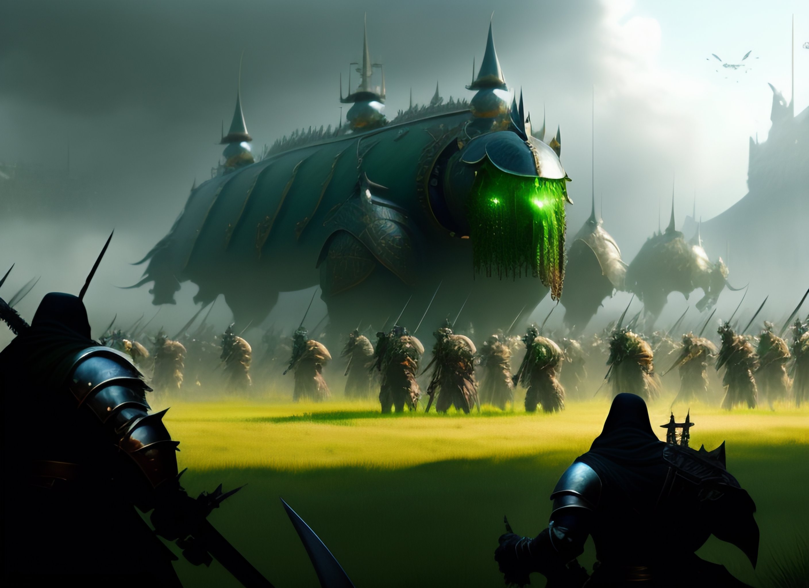 Lexica - Army of violent medieval orks figthing in green field,medieval ...