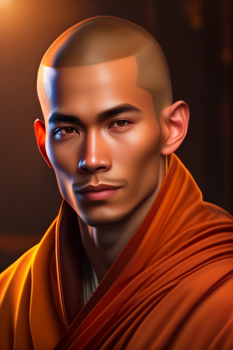 Lexica - A handsome crooked, intellegent and wise monk portrait