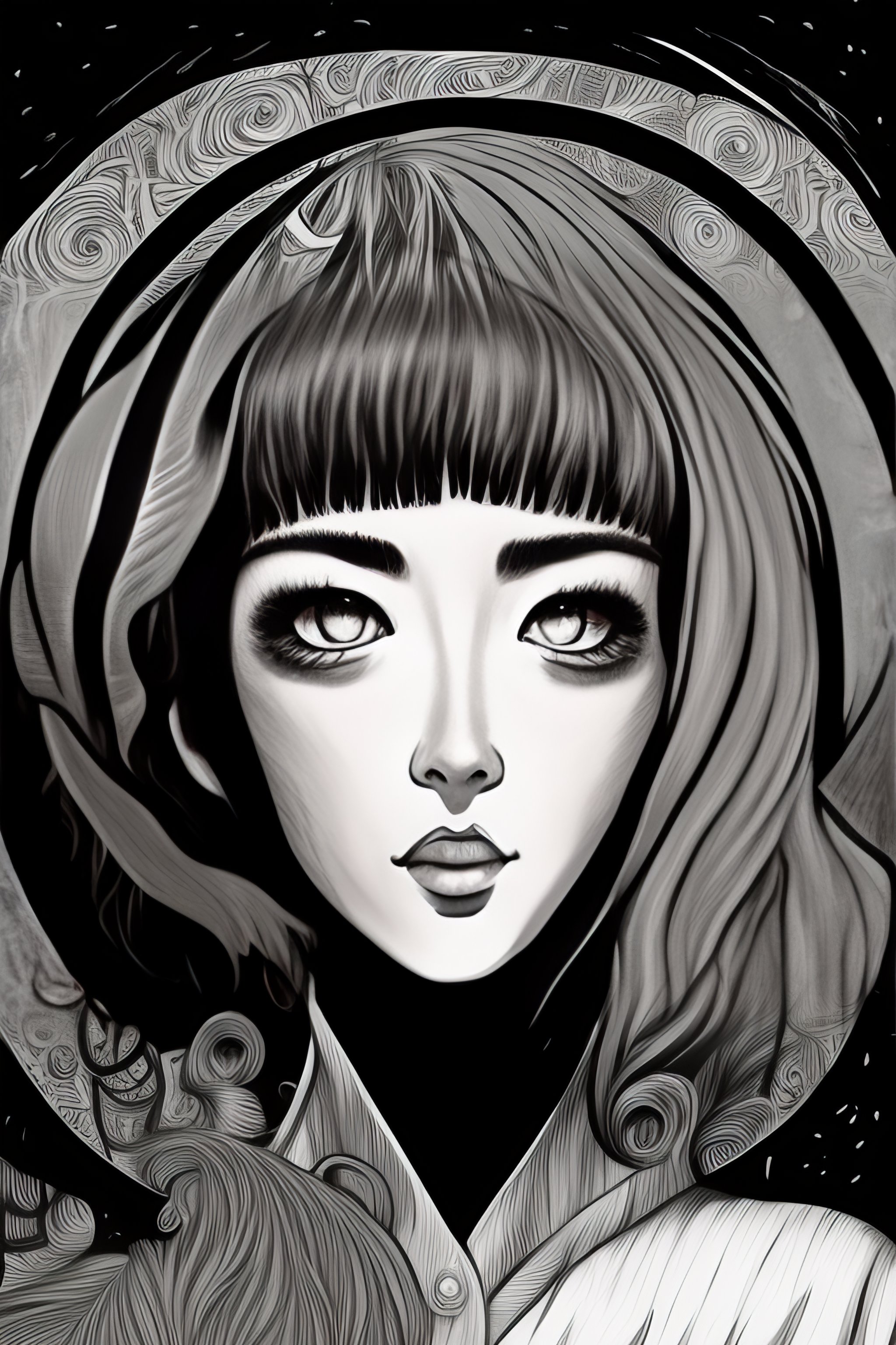 Lexica - Drawing in the style of Junji ito